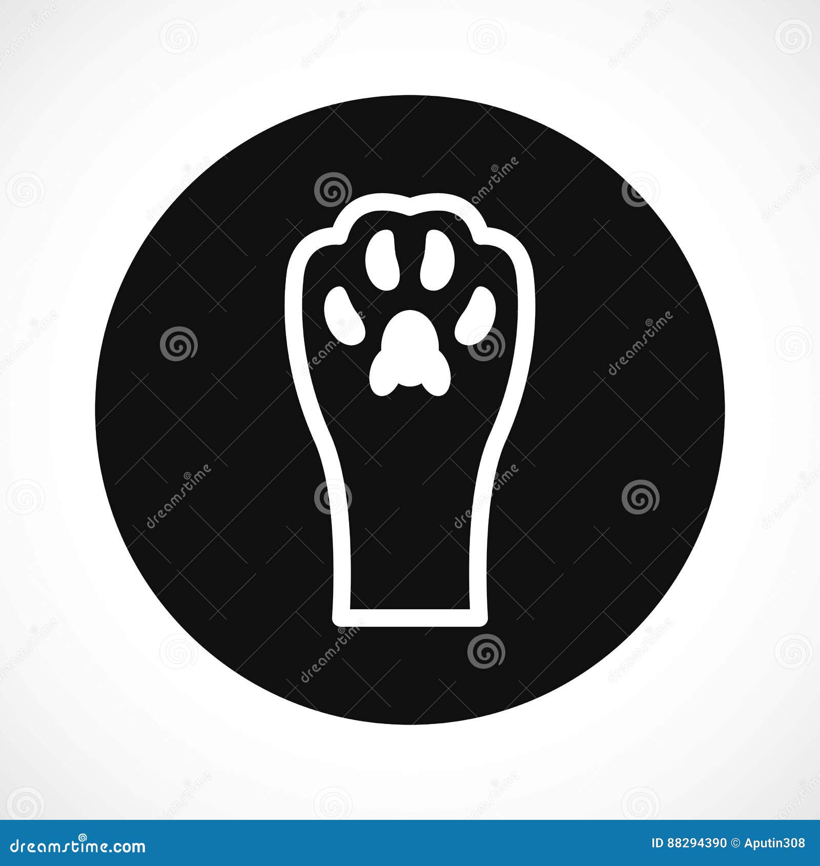 Cat paw icon stock vector. Illustration of cute, footprint - 88294390