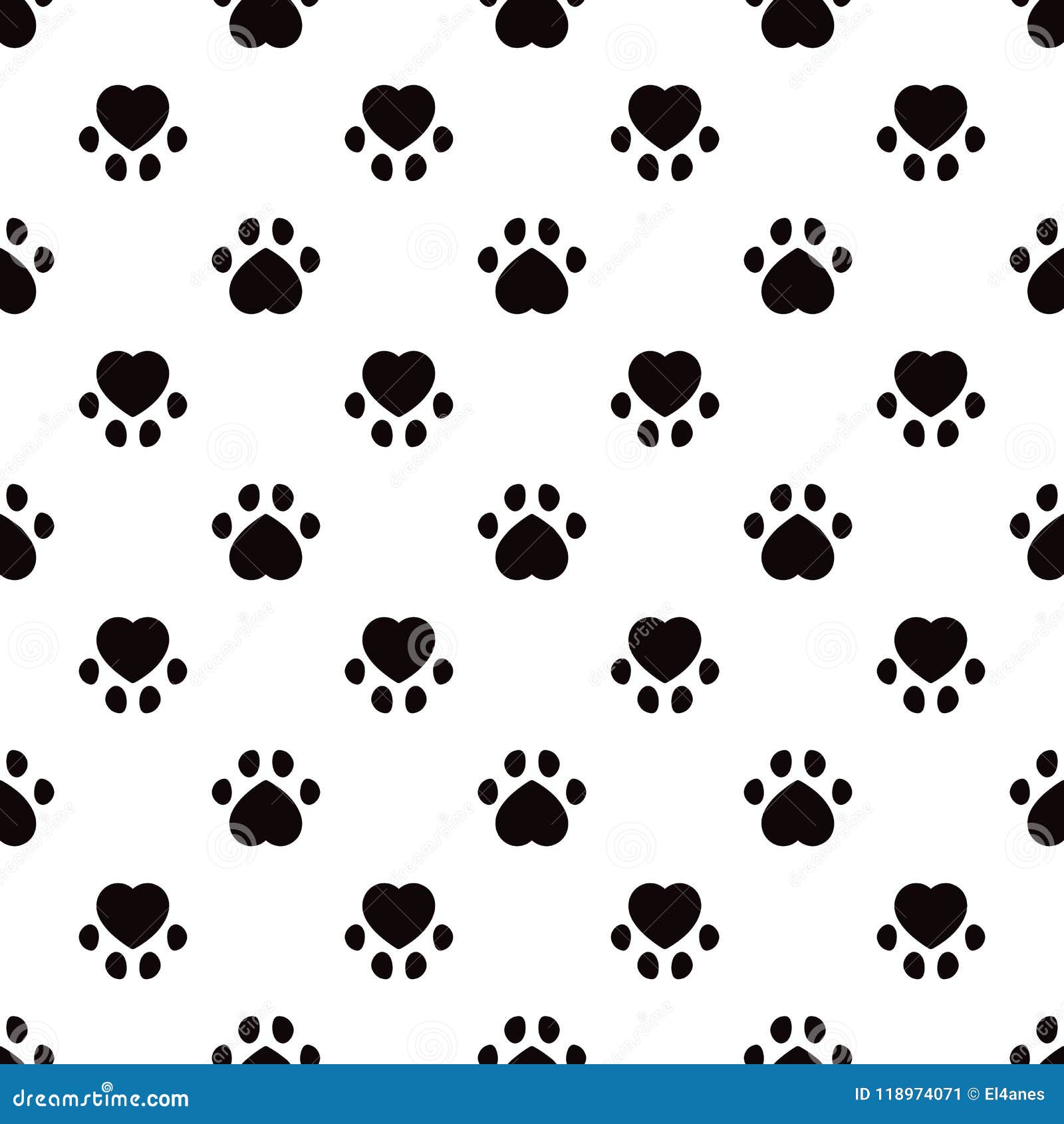 Cat paw pattern stock vector. Illustration of nature - 118974071