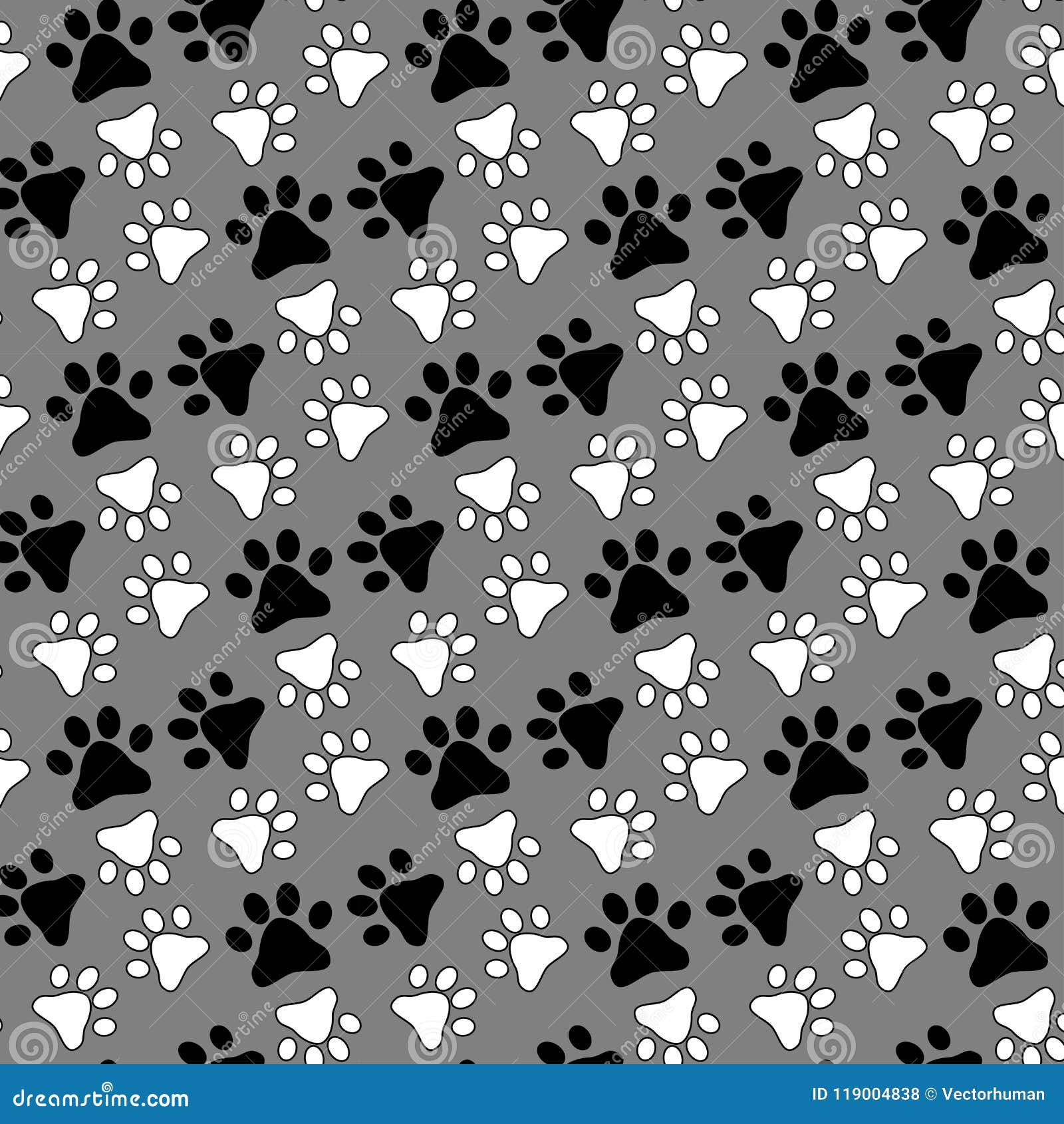 Cat paw pattern stock vector. Illustration of cute, pattern - 119004838