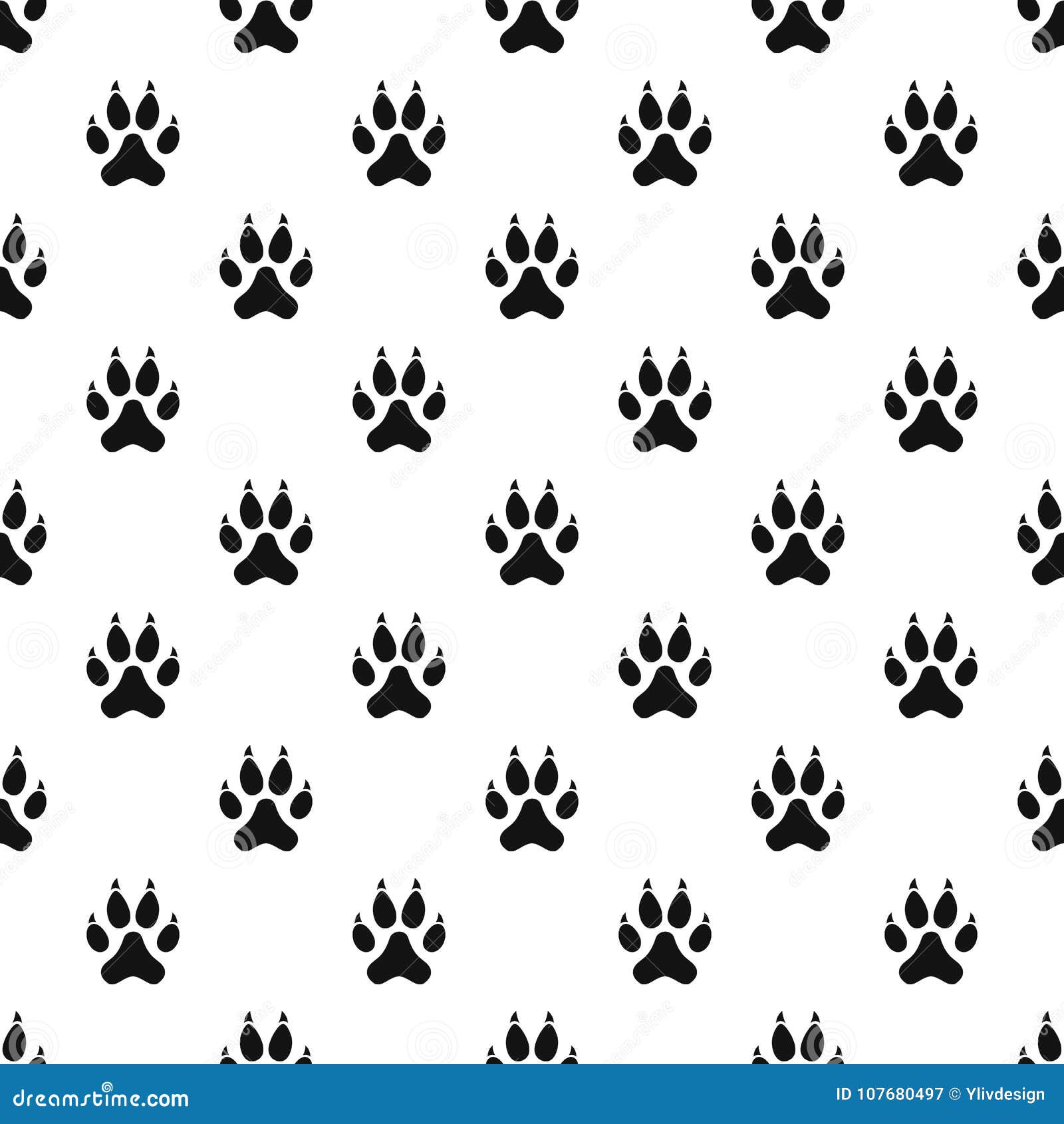 Cat paw pattern vector stock vector. Illustration of print - 107680497
