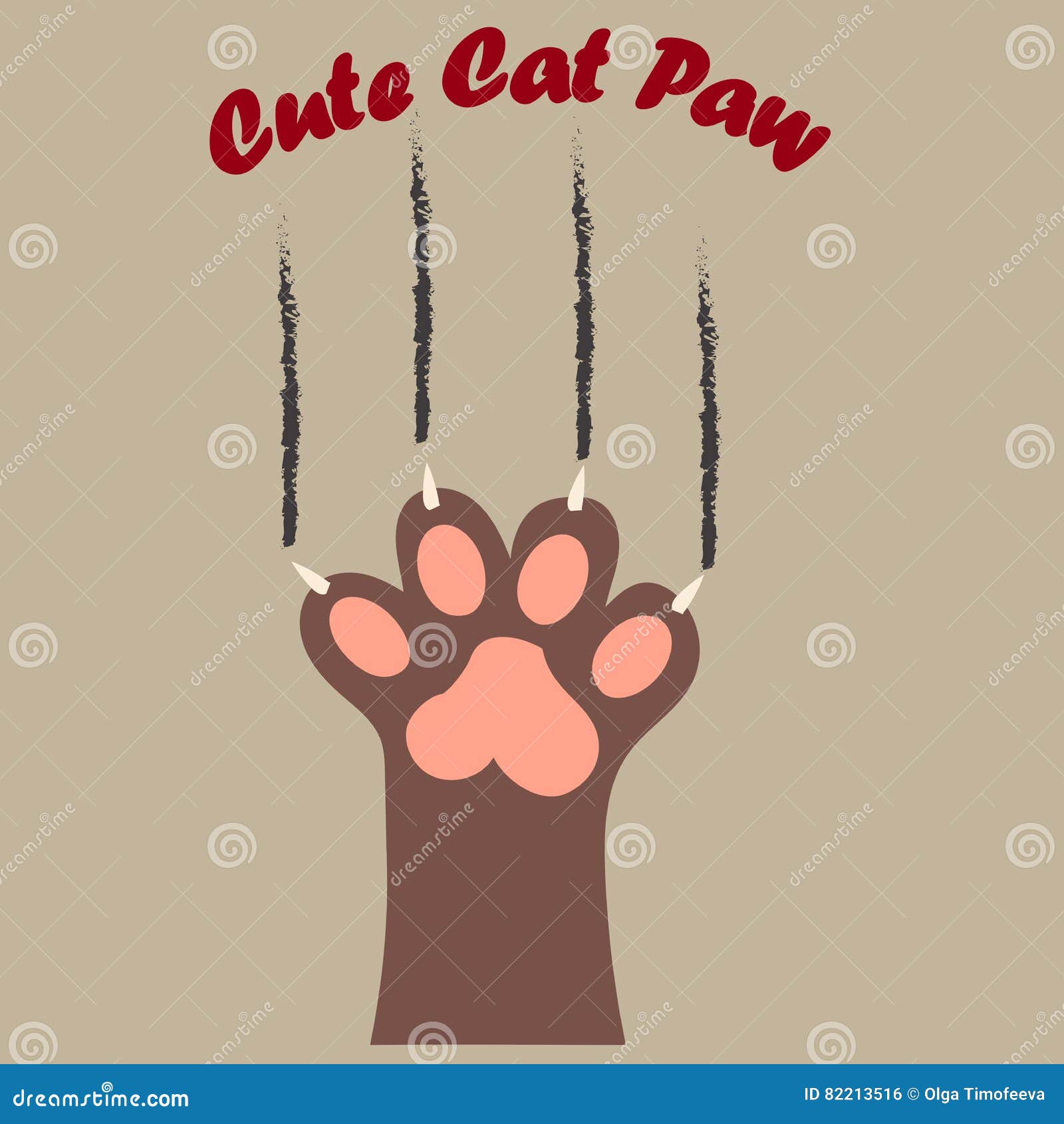 Cat And Dog Paw Print With Claws Vector Illustration | CartoonDealer ...