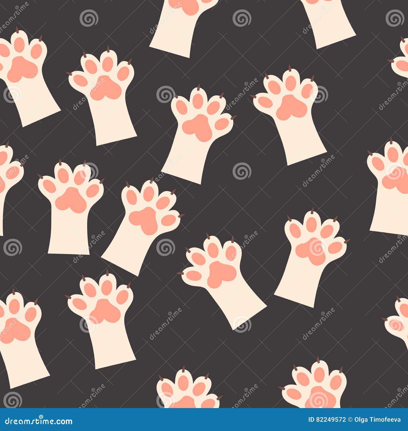 Cat paw print with claws stock vector. Illustration of isolated - 82249572