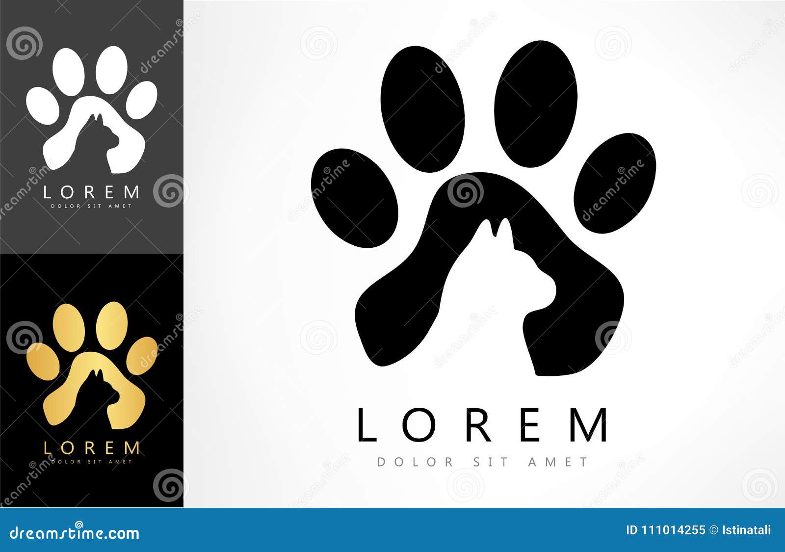 Cat Paw Symbol - Kitten Logo Vector Stock Vector - Illustration of ...