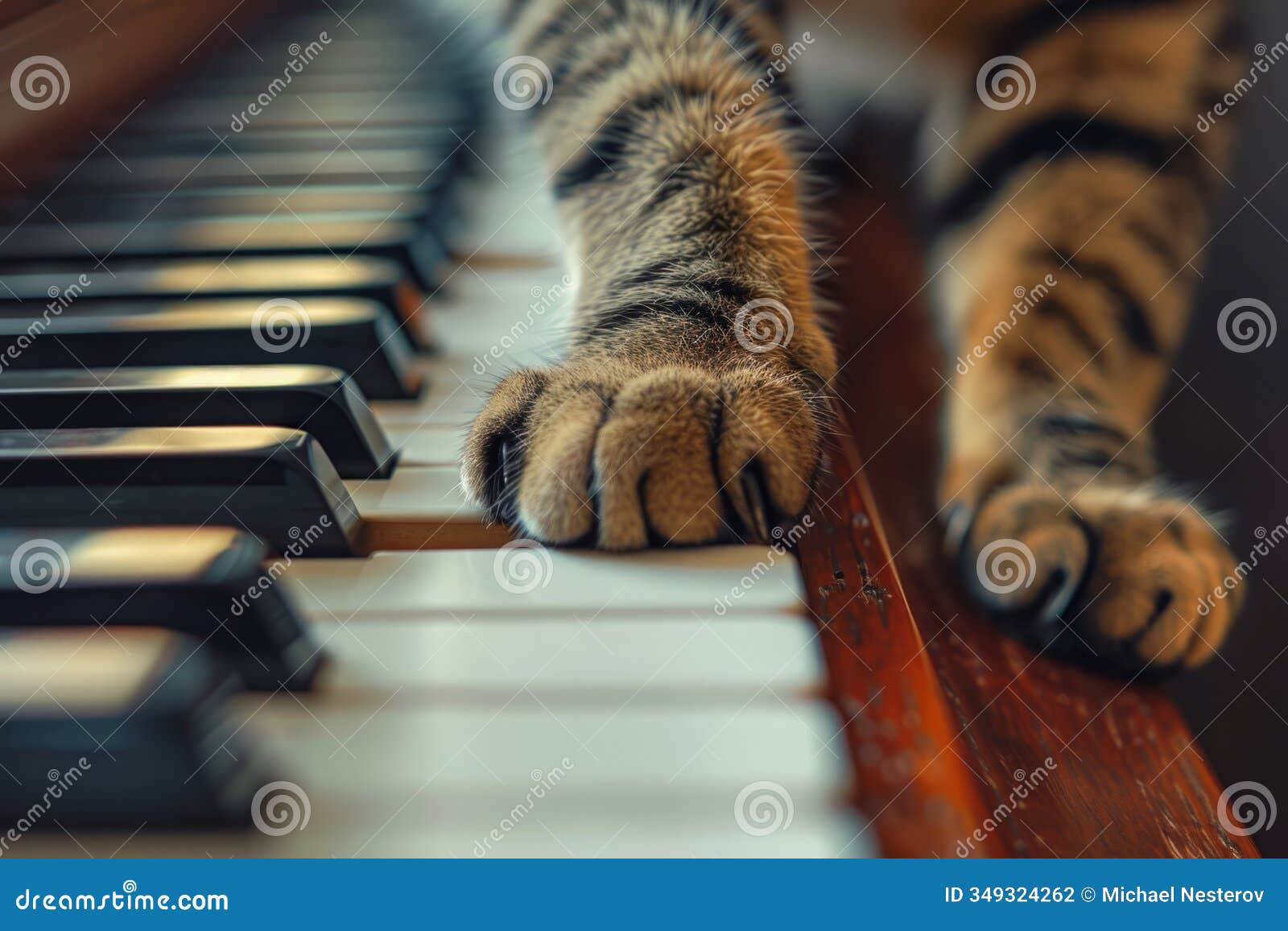 Cat Paw Touching Keys of Piano Keyboard Stock Photo - Image of keys ...