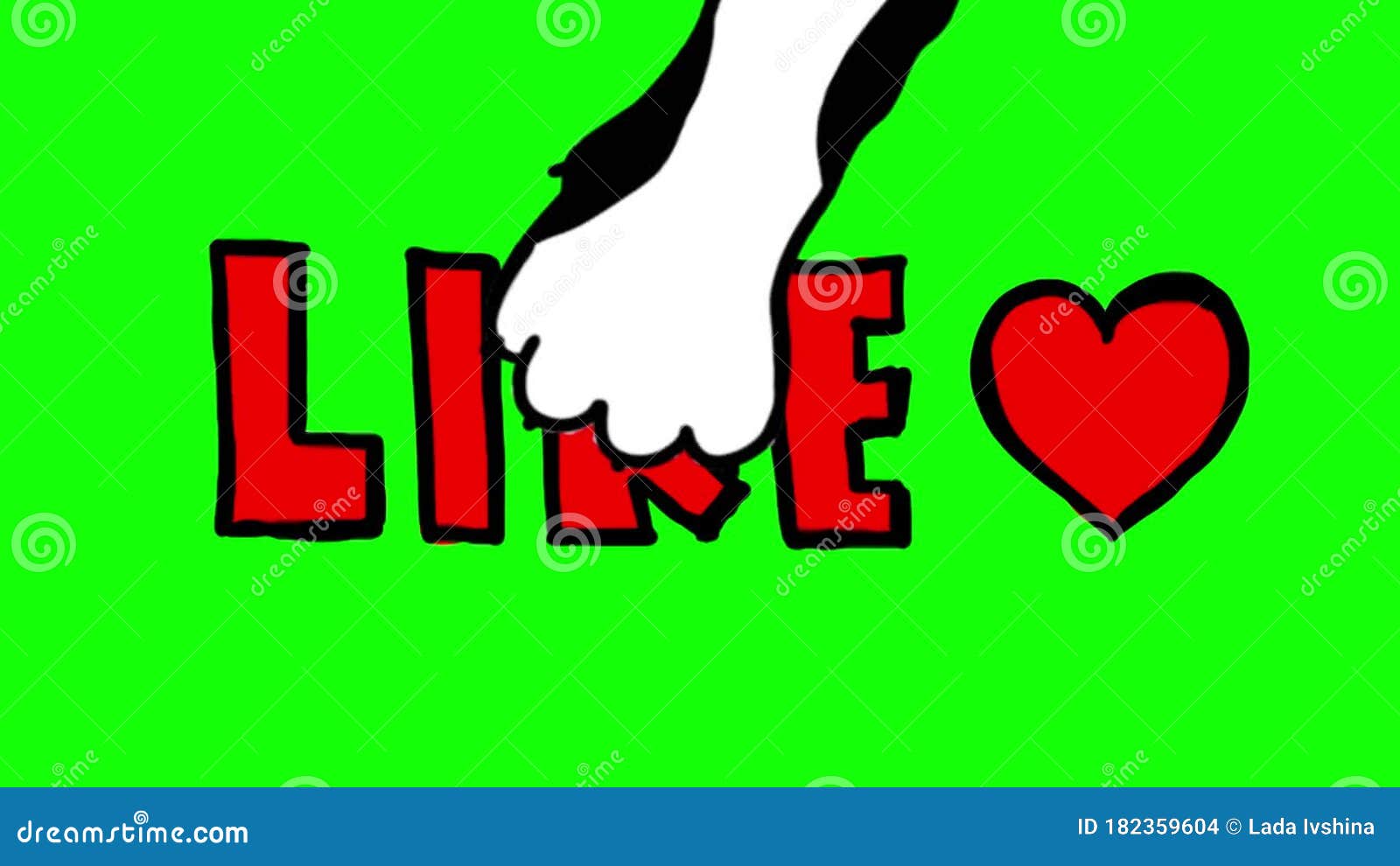 Cat Paws Push on the LIKE Icon Stock Footage - Video of clipart, animal ...