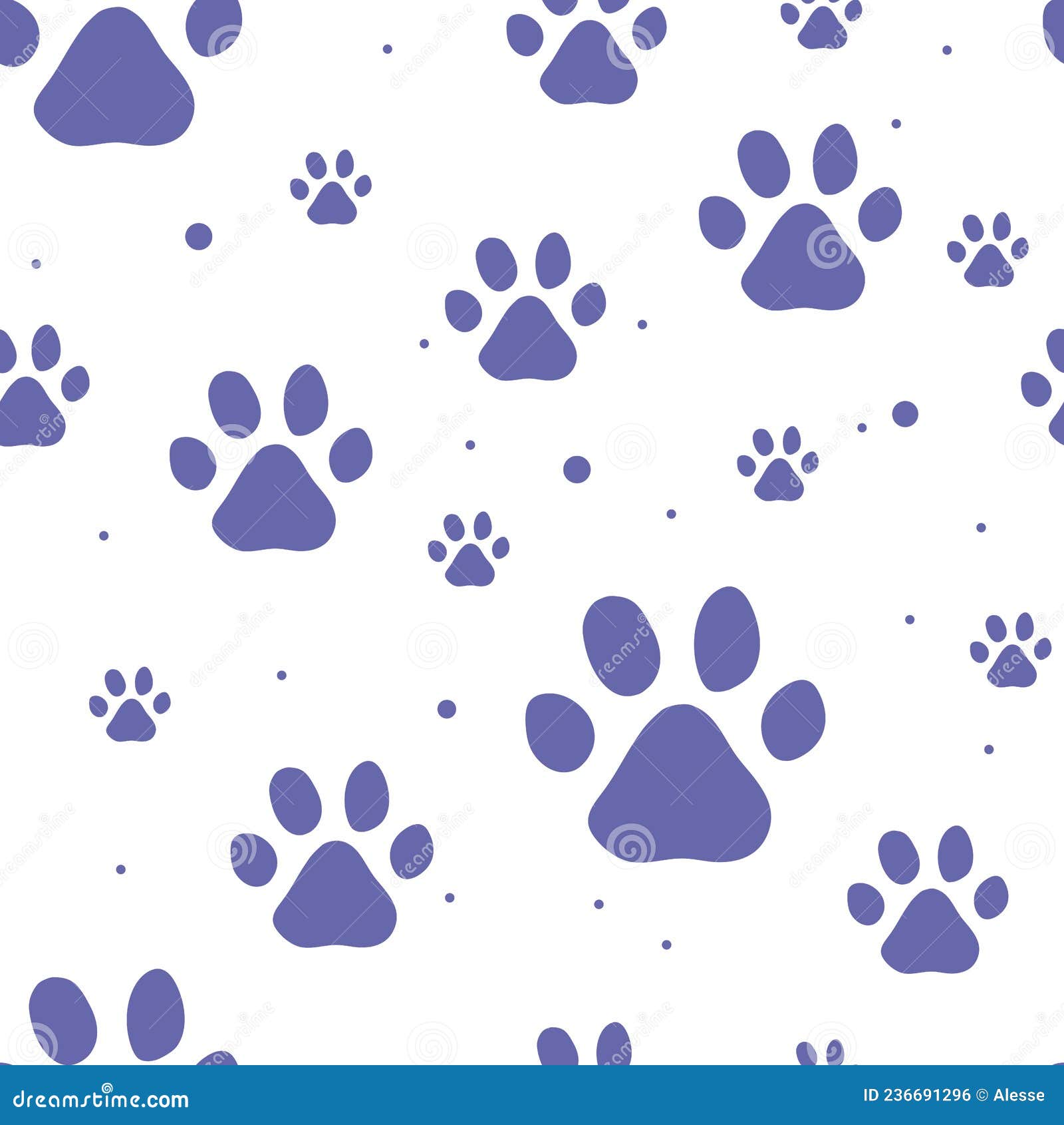 Cat Paws Seamless Vector Pattern. Cat Paw Stock Vector - Illustration ...