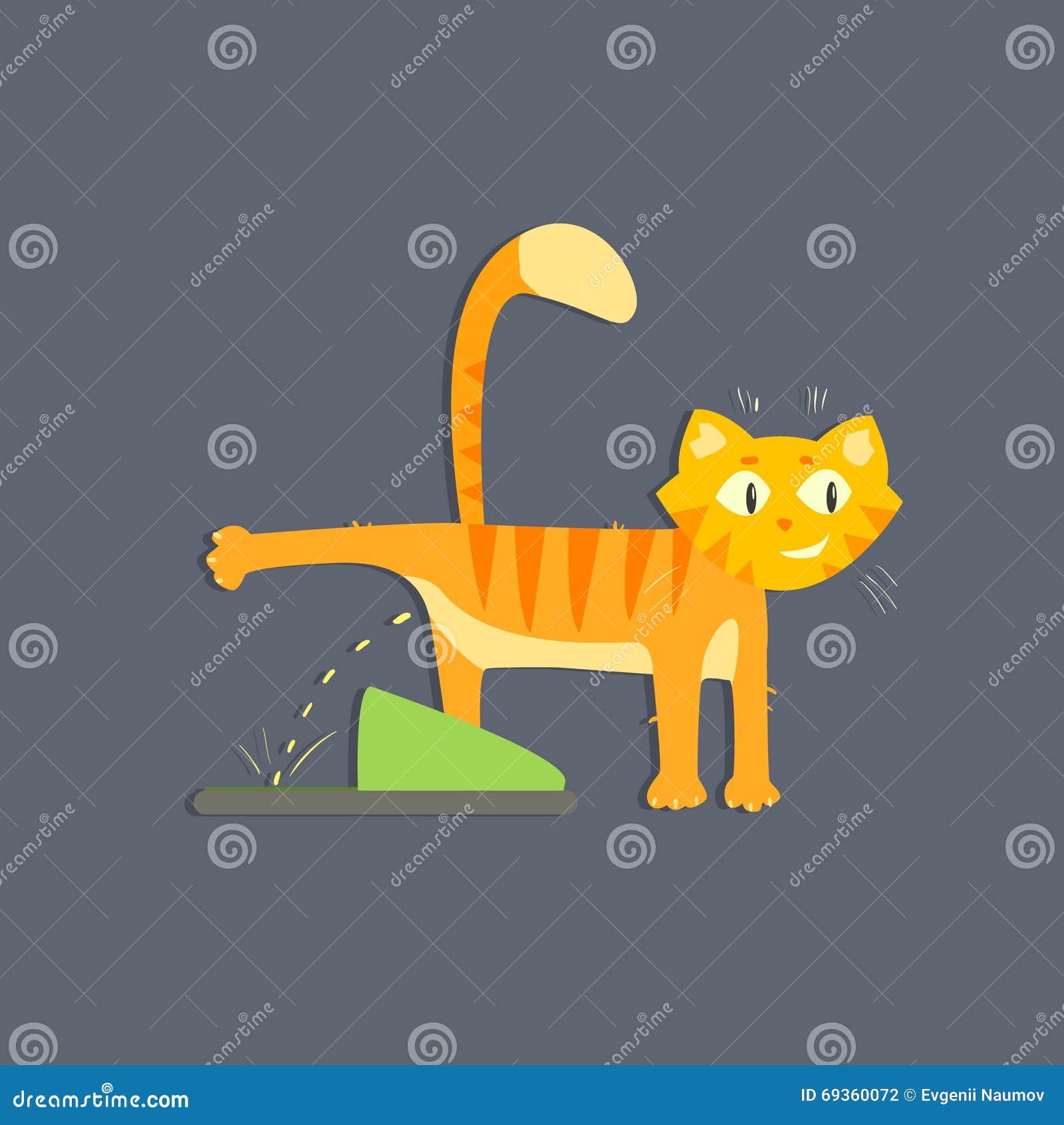 Cat Peeing Image Vector Illustration | CartoonDealer.com #69360072