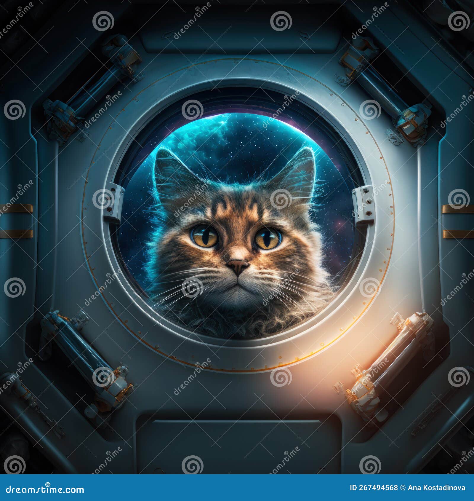 Cat in a Spaceship. AI Generated Stock Illustration - Illustration of ...
