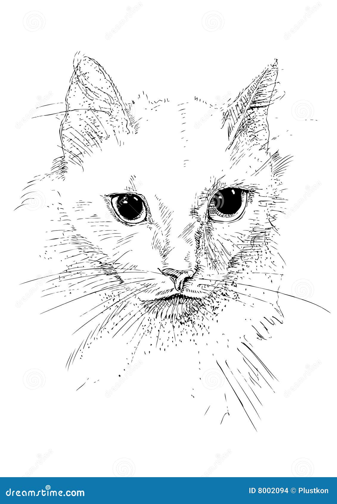 Cat pen ink stock vector. Illustration of scribble, silhouette - 8002094