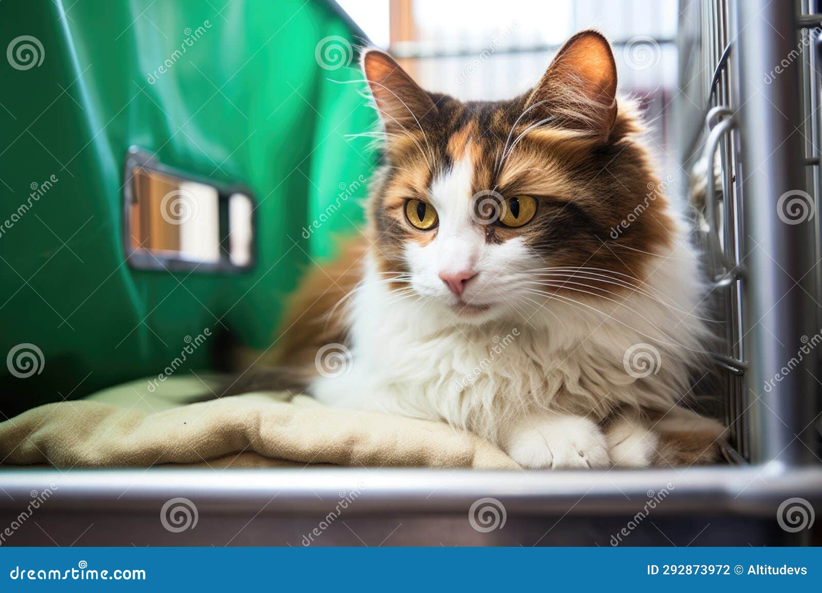 Cat in a Pet Ambulance Crate Stock Photo - Image of transport ...