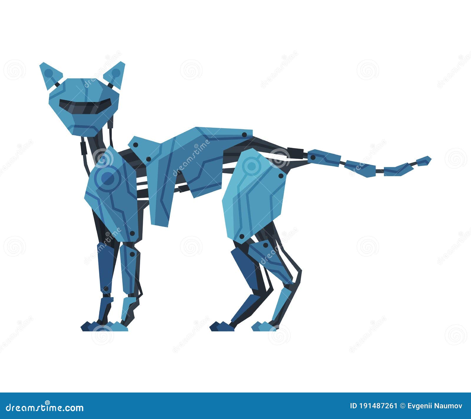 Dog Pet Animal Robot, Artificial Intelligence Robotic Creature Vector ...