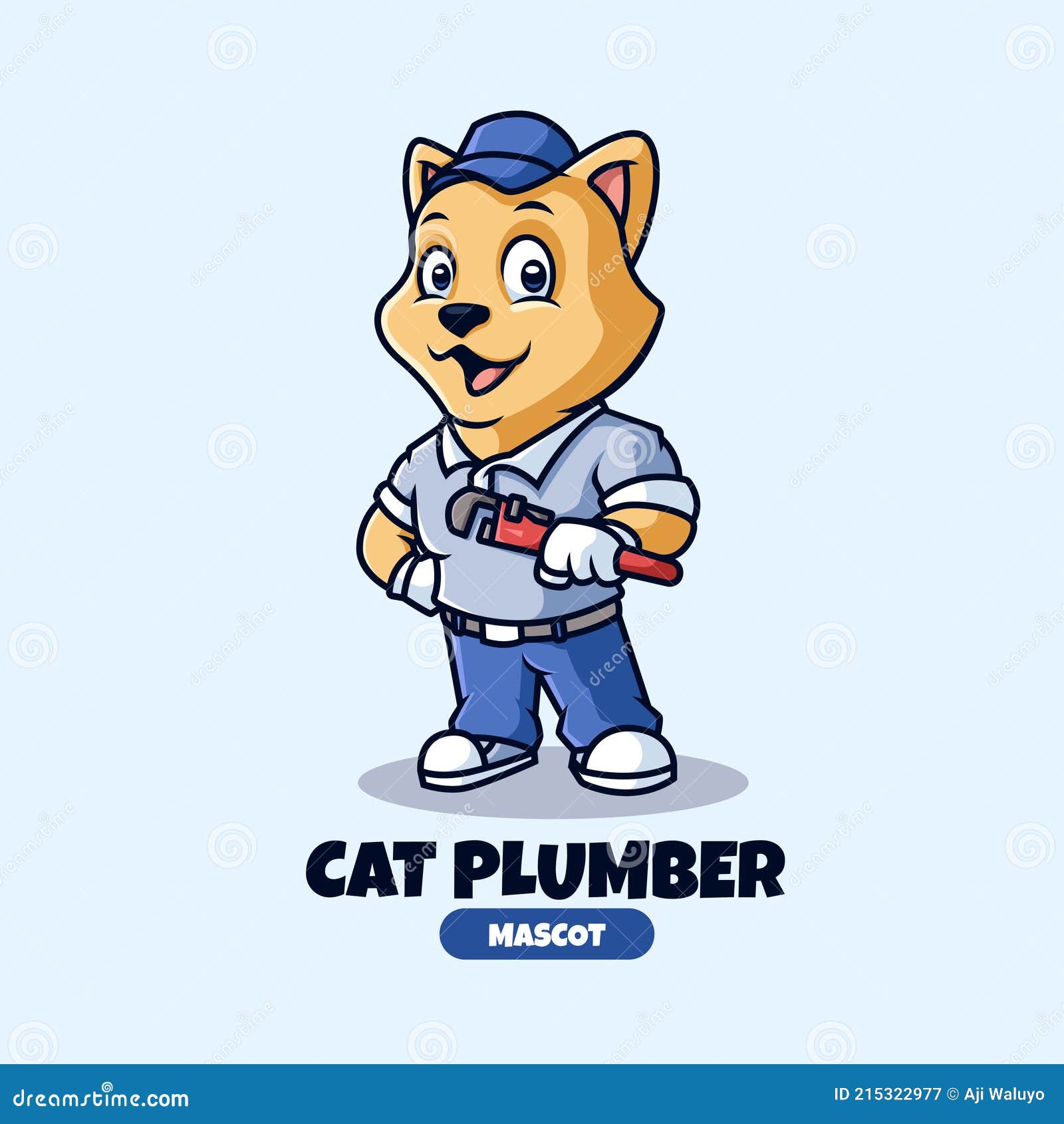 Cat Plumber Mascot and Logo Stock Vector - Illustration of graphic ...