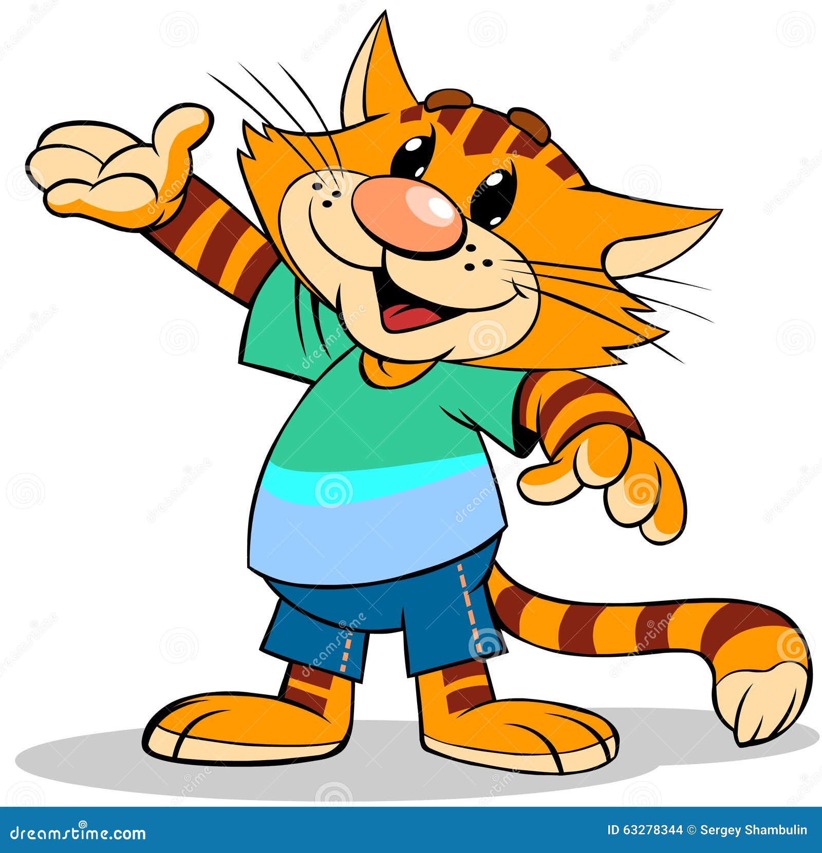 Cat pointing stock vector. Illustration of drawing, multi - 63278344