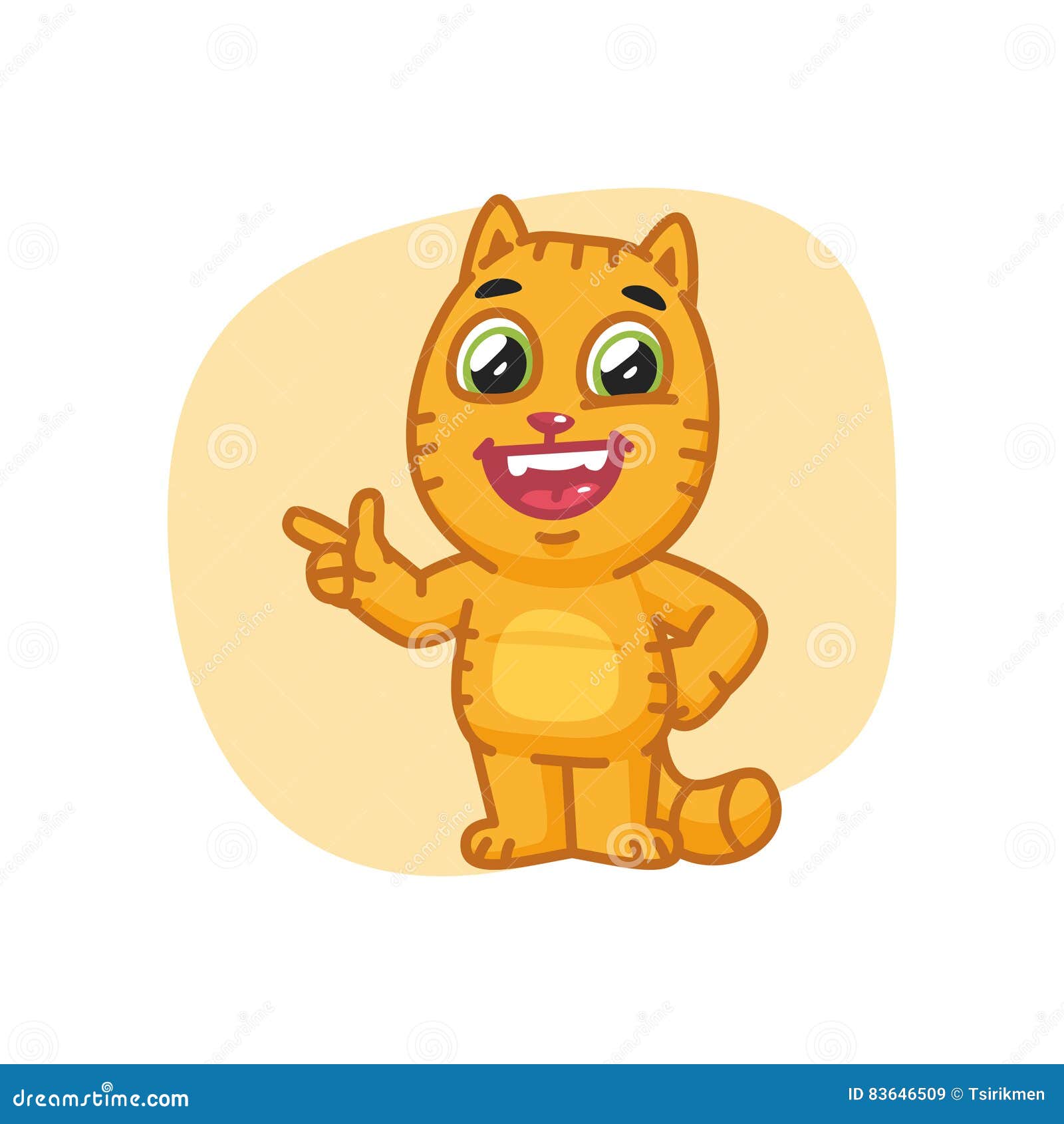 Cat Points Finger and Laughing Stock Vector - Illustration of eccentric ...