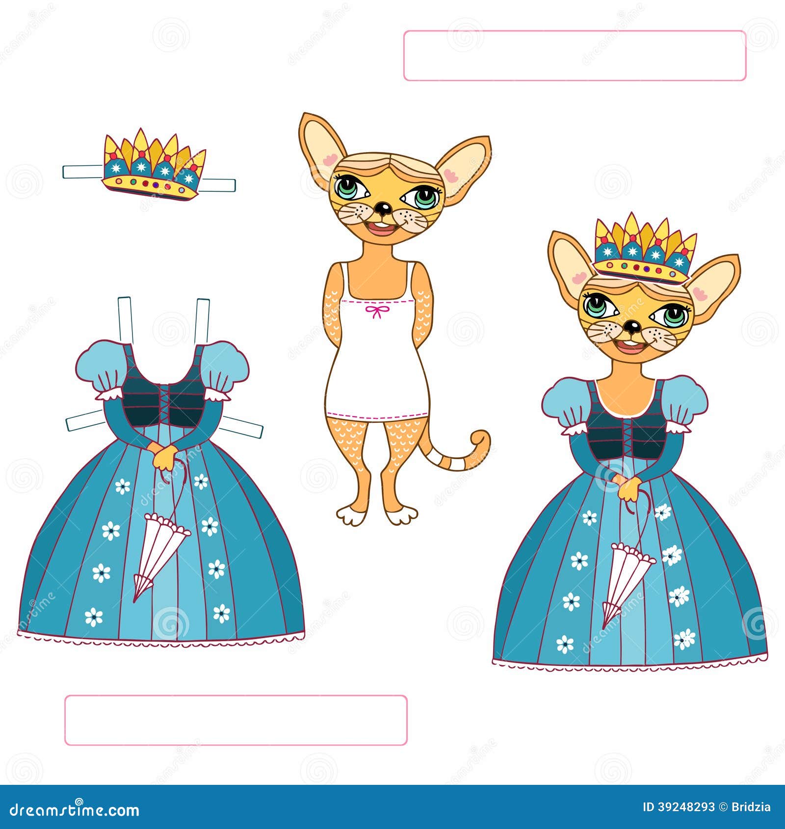 Cat Princess stock vector. Illustration of stickers, rose - 39248293
