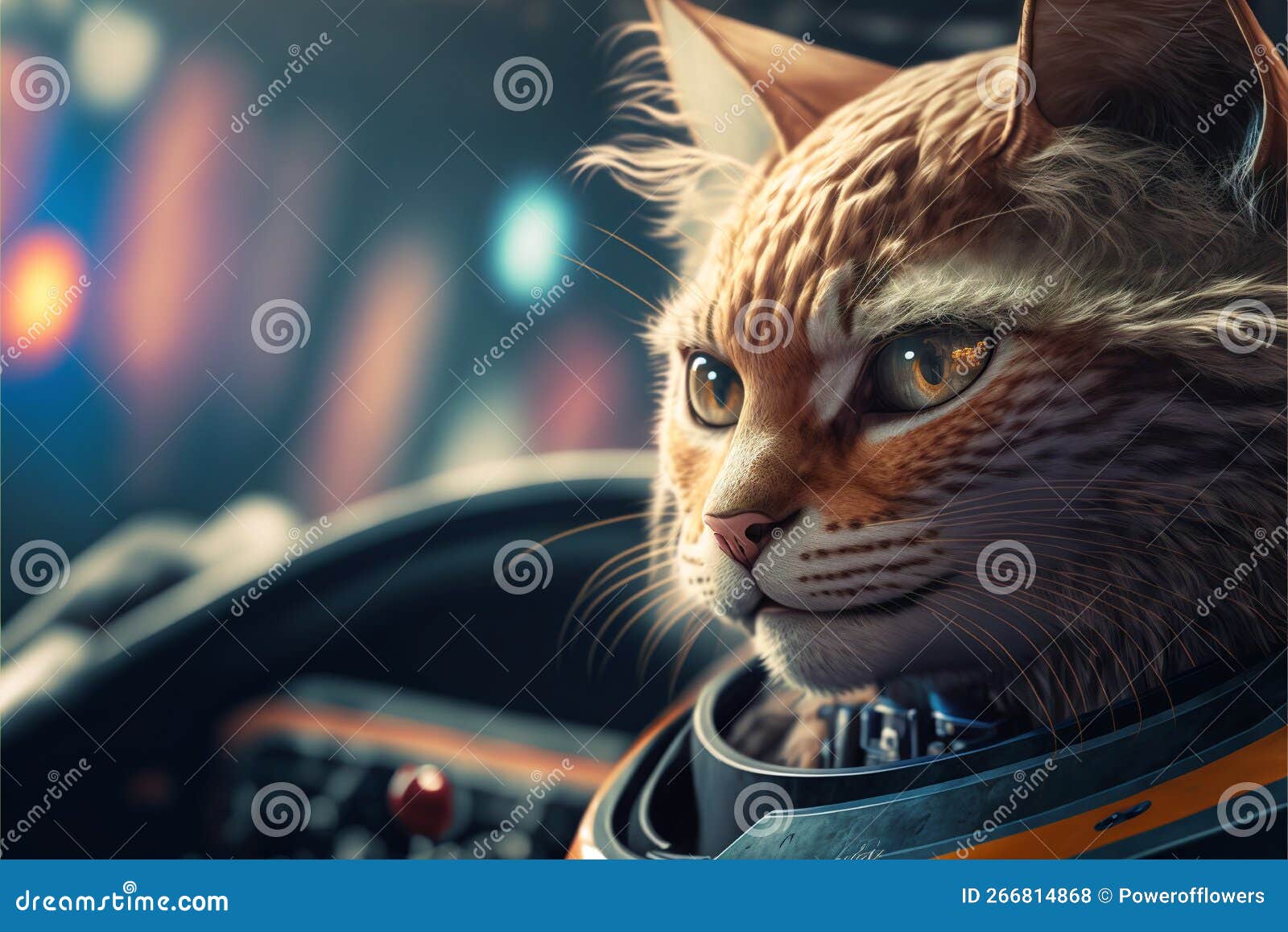 The Cat Race Car Driver Sits in the Car Created with Generative AI ...