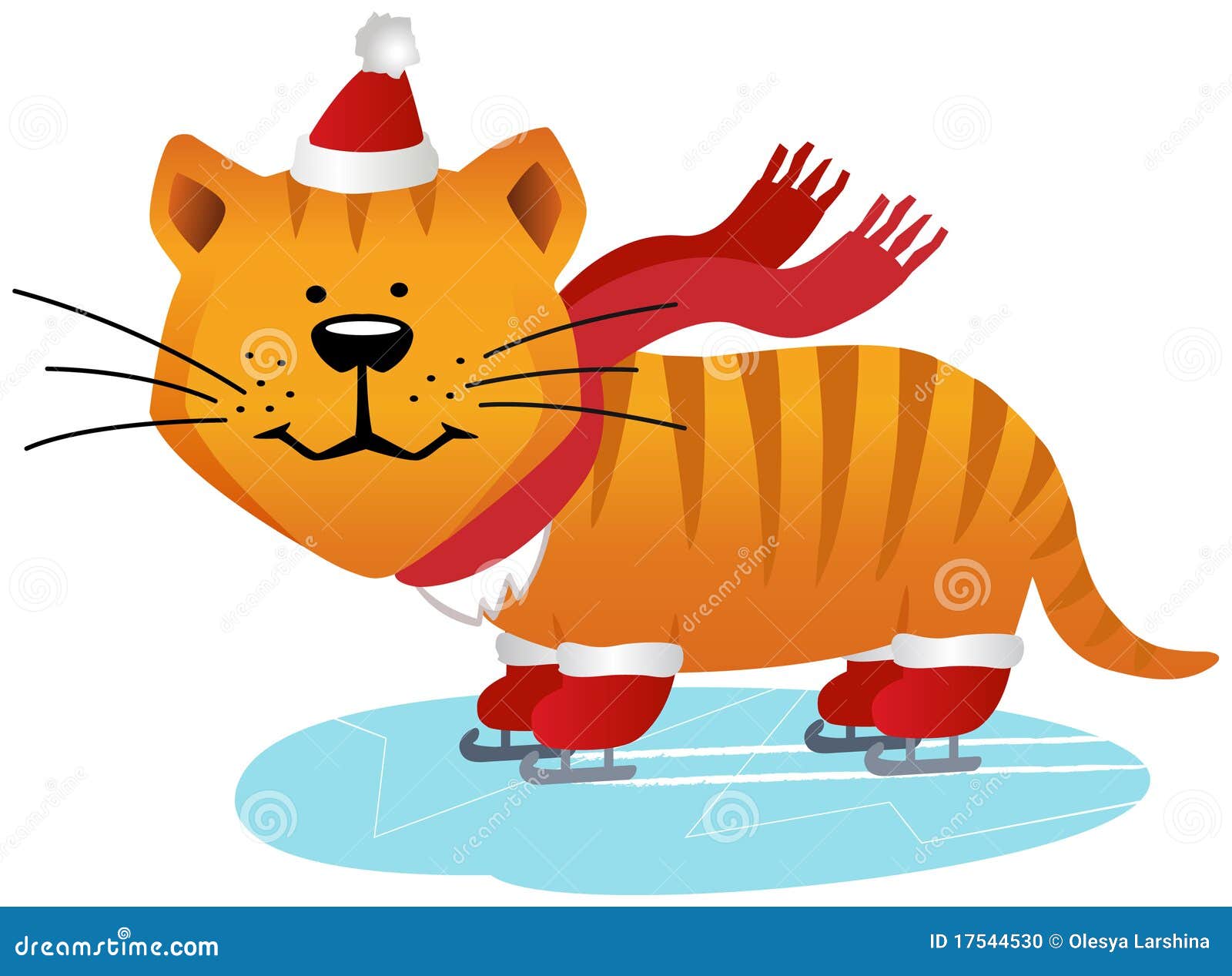 Cat racing skates stock vector. Illustration of design - 17544530