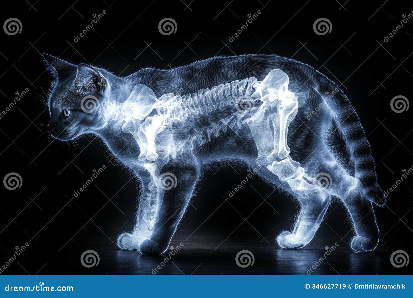 Cat X-Ray Image Demonstrating Veterinary Science and Diagnostic Imaging ...