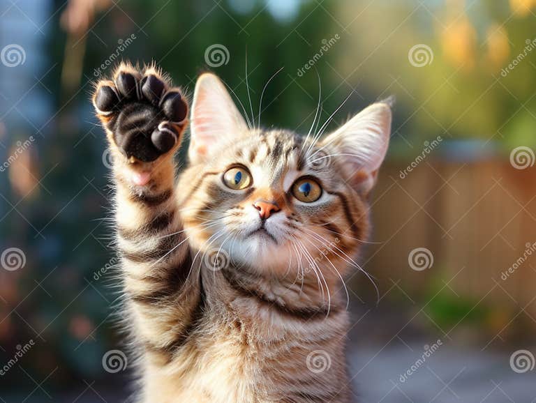 A Cat is Reaching Up To Get Something. Generative AI Image. Stock Image ...