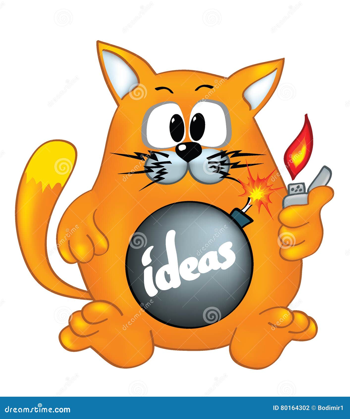 Cat is Ready To Explode Ideas Stock Vector - Illustration of kitty ...