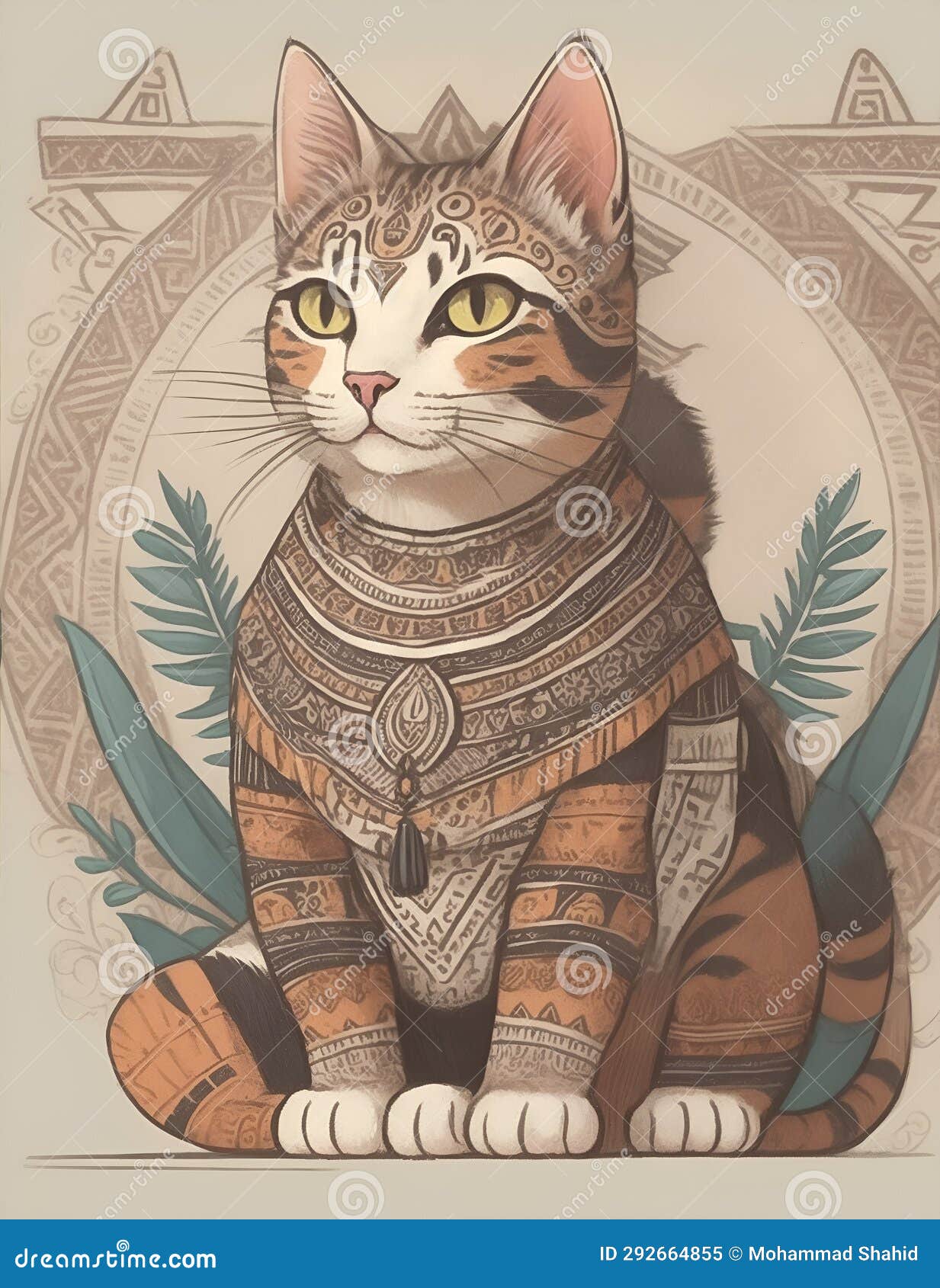 Cat Representation in the Aztec Style by AI-generated Stock ...