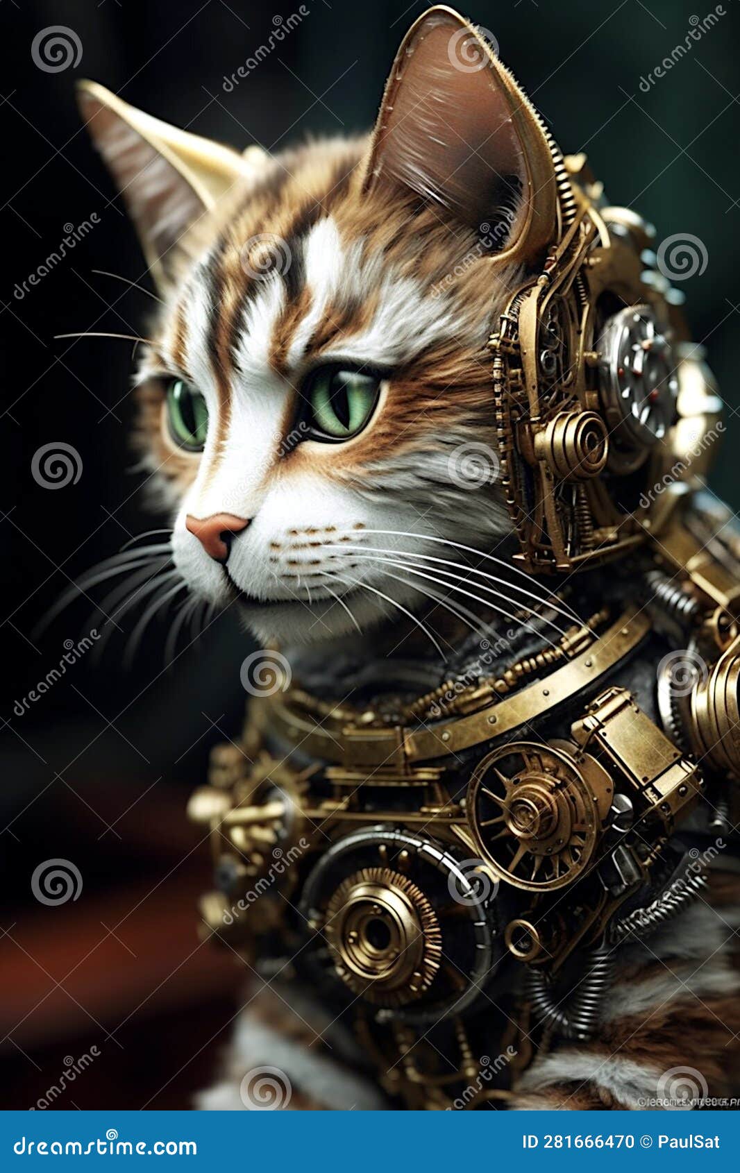 Cat - Robot. Artificial Cat. the Concept of the Future Stock ...