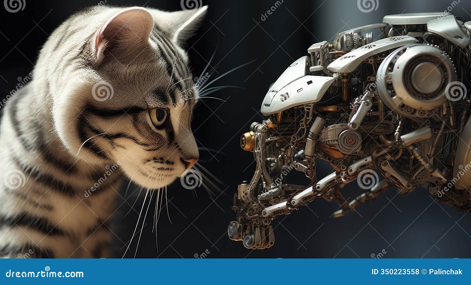 Cat and Robot stock illustration. Illustration of contraption - 350223558