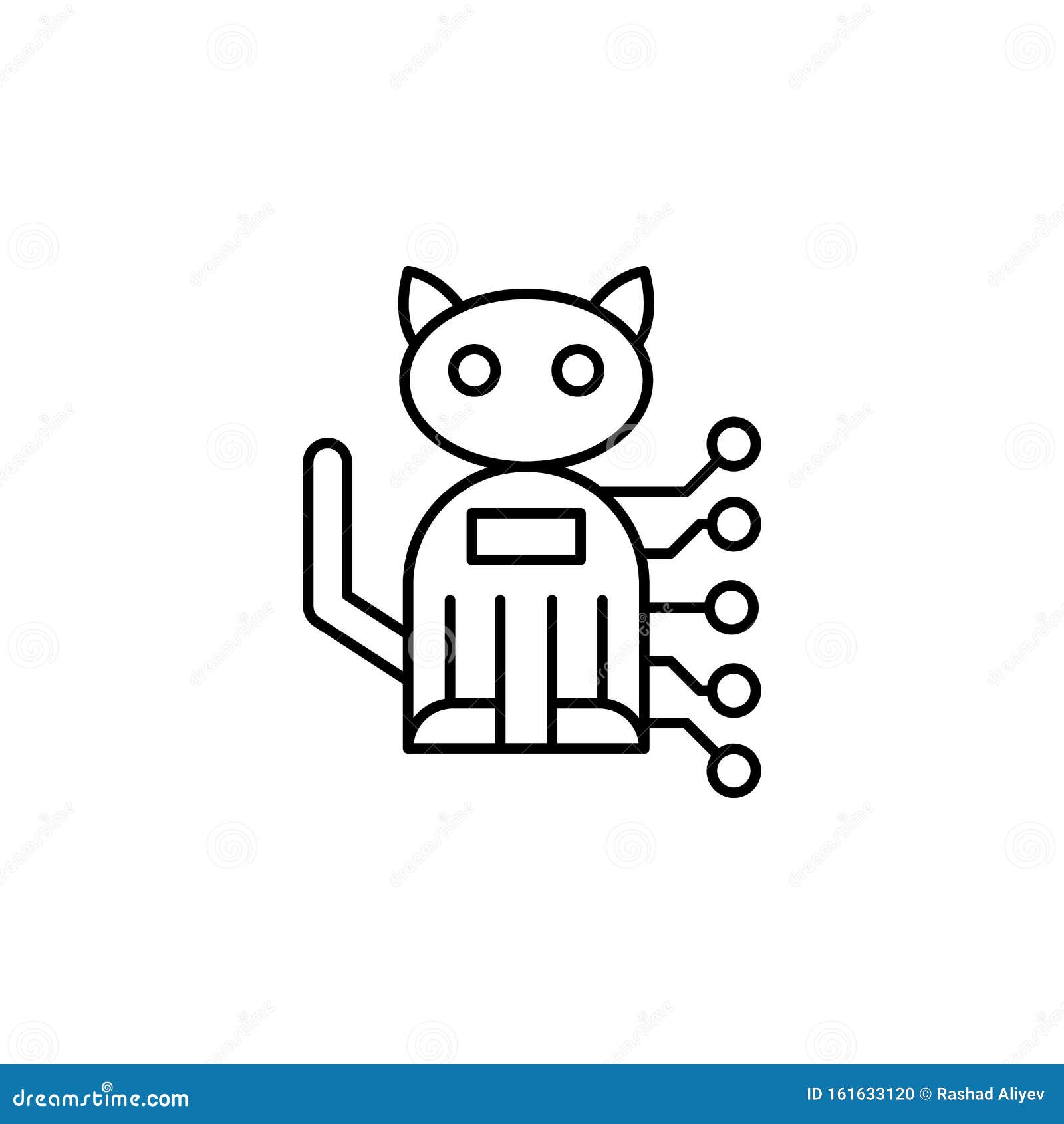 Cat Robot Pet Icon. Simple Line, Outline Vector of Artificial ...