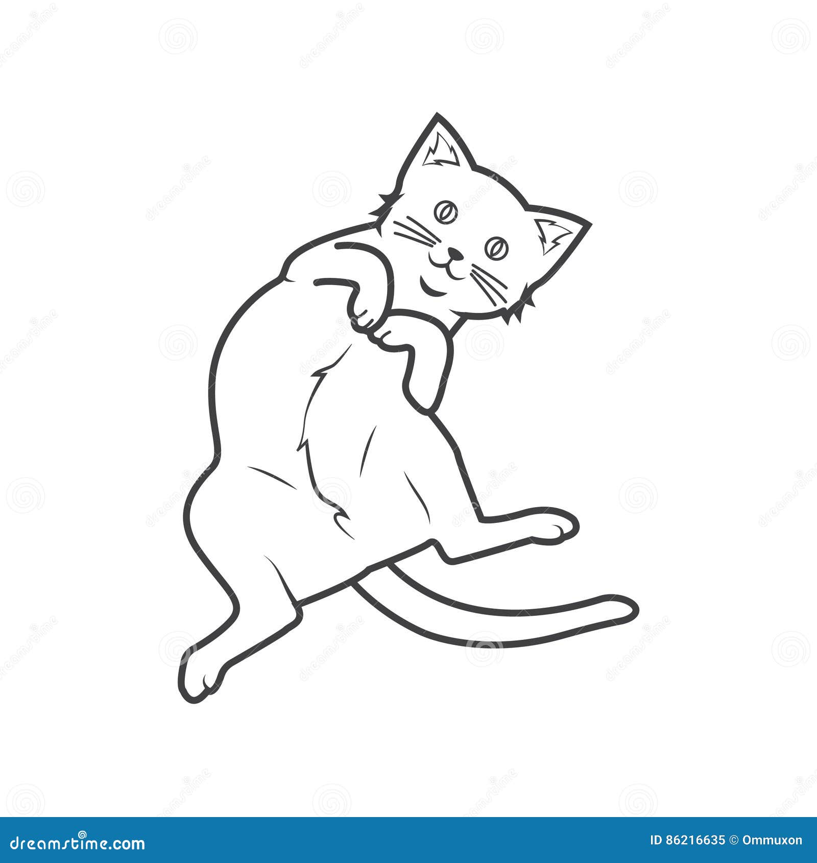 Cat rolling outline stock vector. Illustration of shape - 86216635