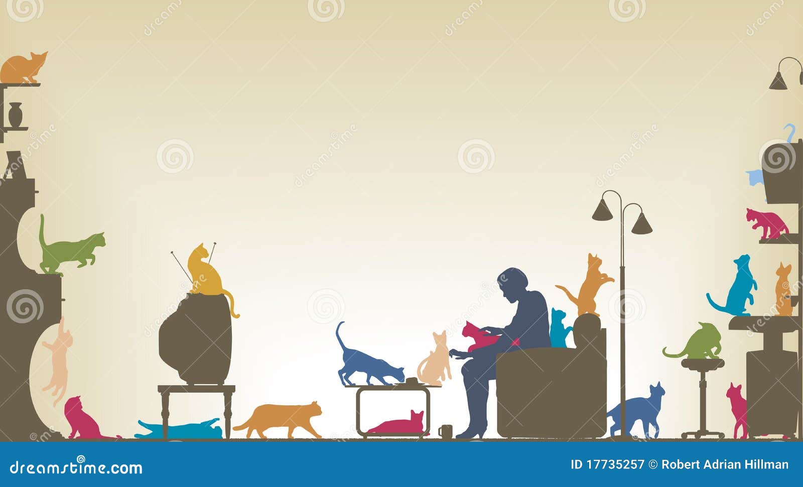 Cat room stock vector. Illustration of lifestyle, kitty - 17735257