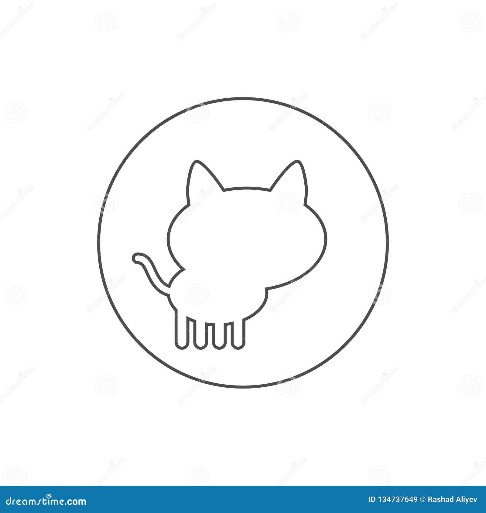 Cat in Round Icon. Element of Web for Mobile Concept and Web Apps Icon ...
