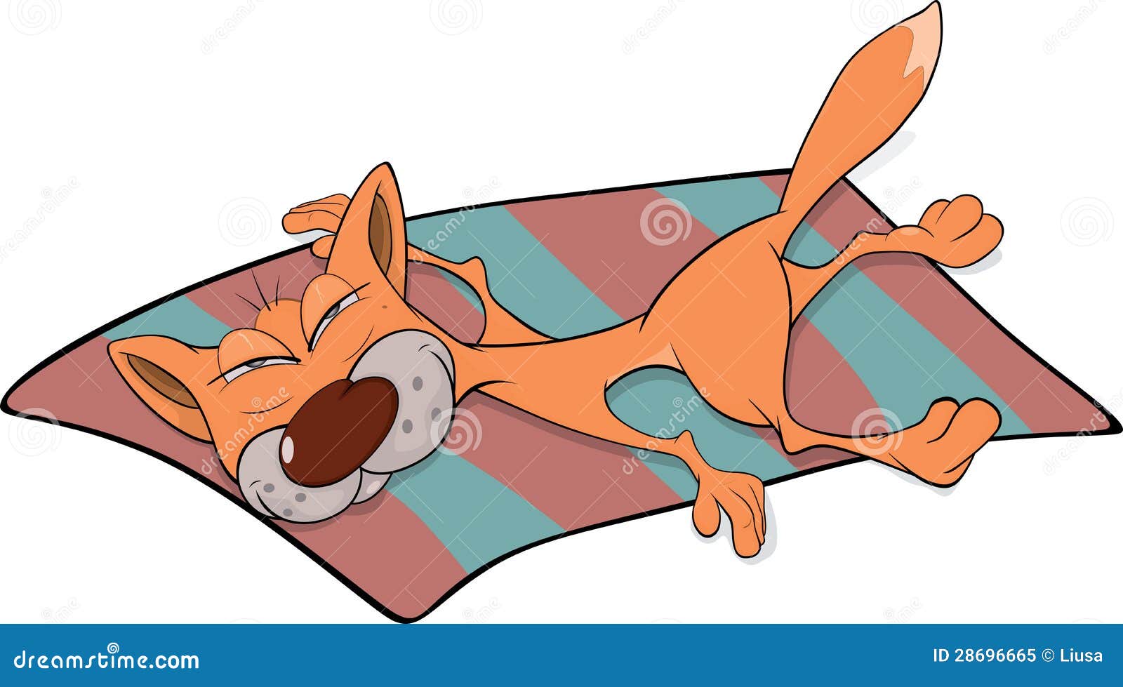 Cat on the rug. Cartoon stock vector. Illustration of portrait - 28696665
