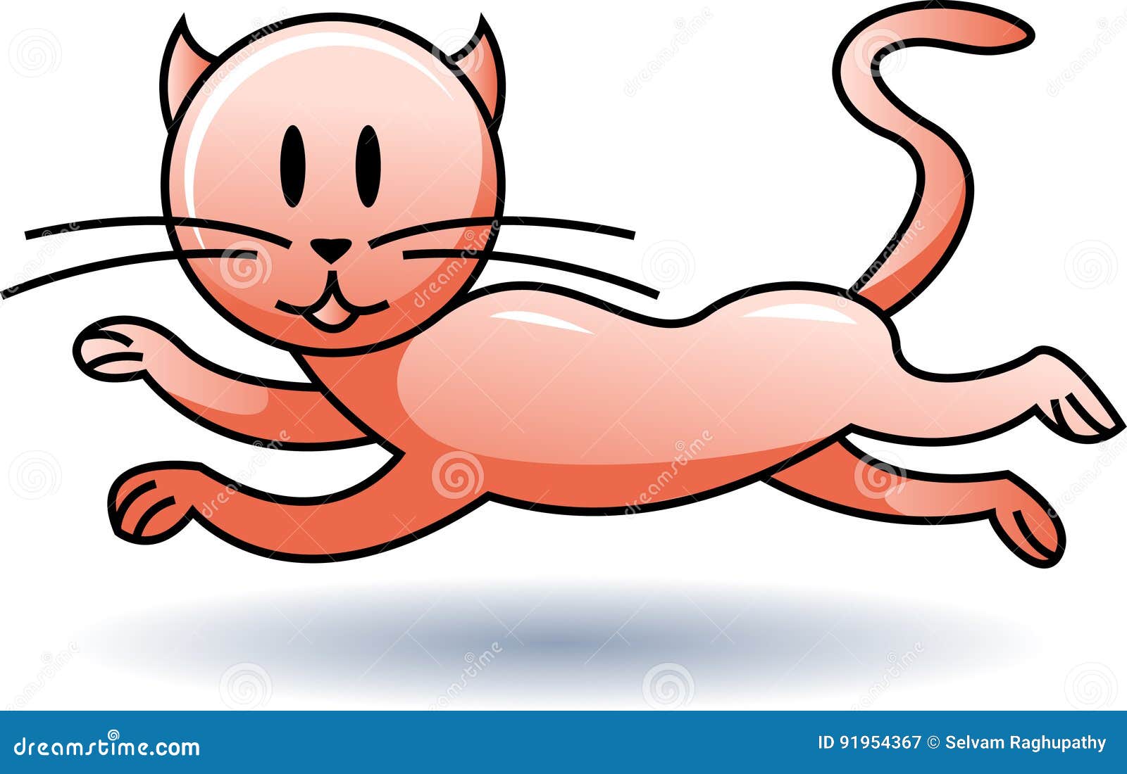 Cat run stock vector. Illustration of mammal, cartoon - 91954367