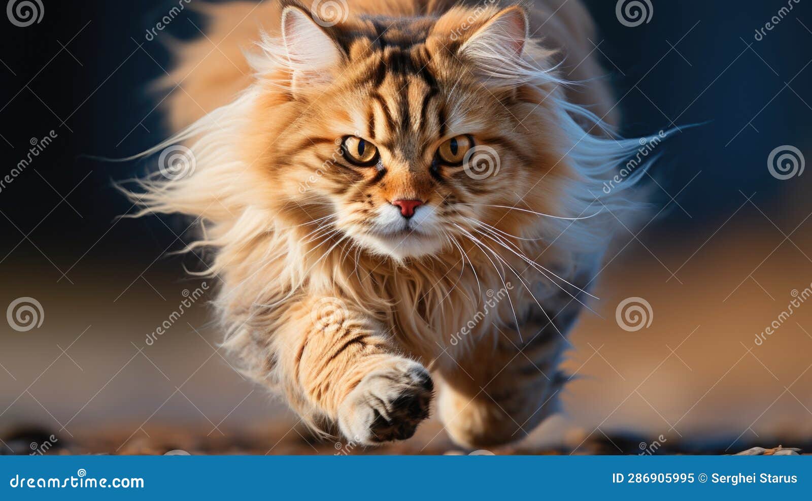 A Cat Running Across the Ground. Generative AI Image. Stock ...