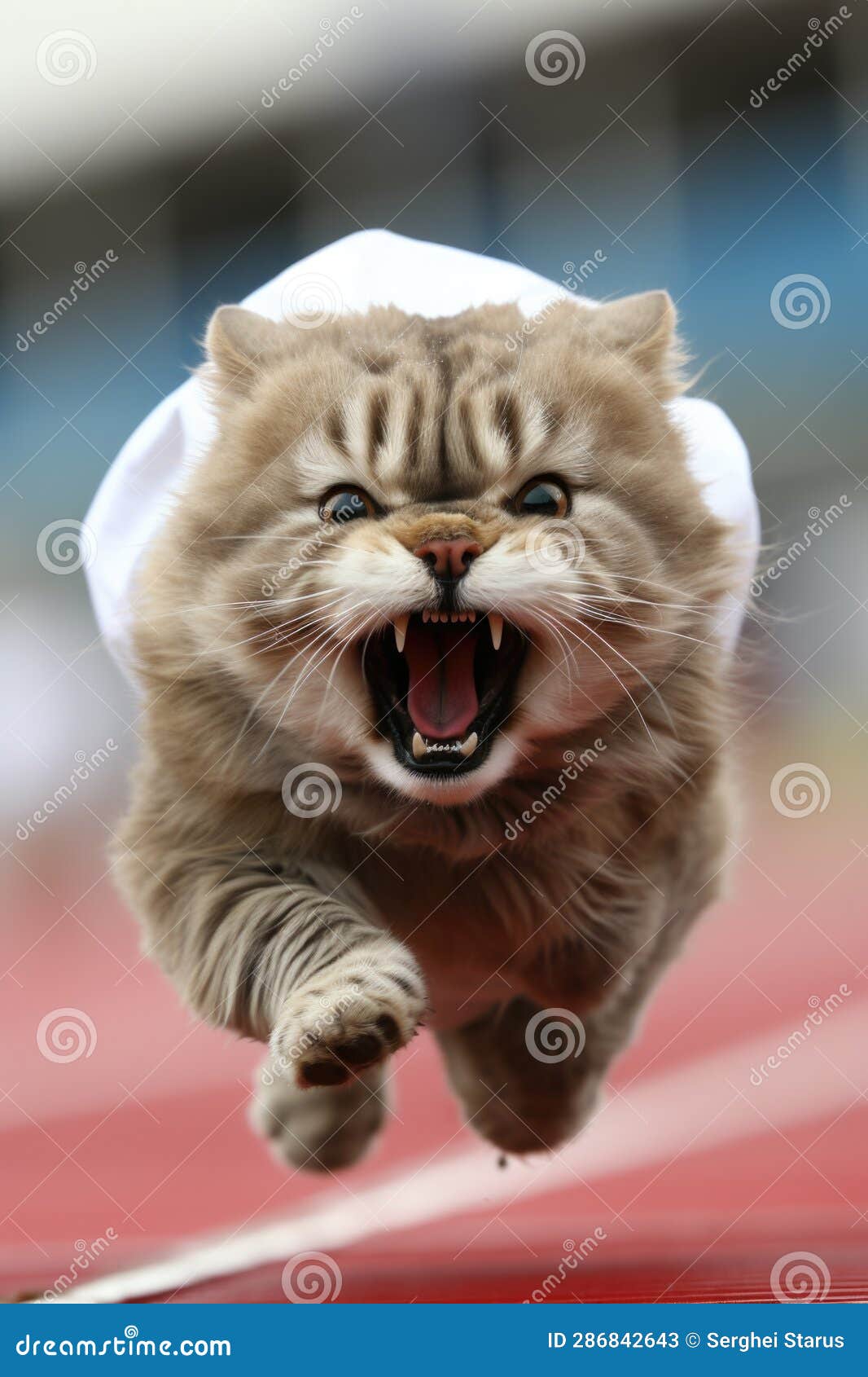 A Cat is Running on a Track. Generative AI Image. Stock Image - Image ...