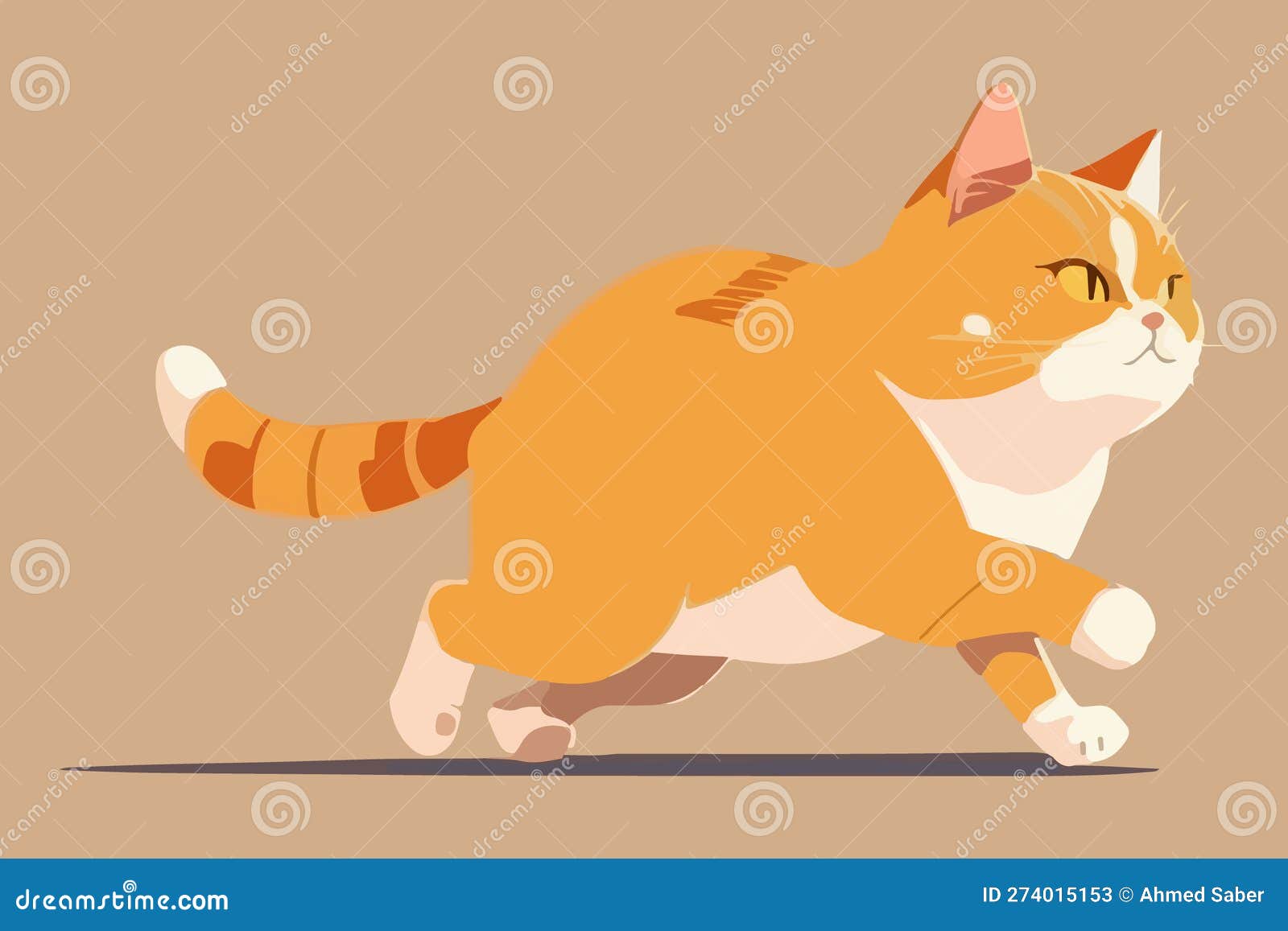 Cat Running Vector Illustration Stock Illustration - Illustration of ...