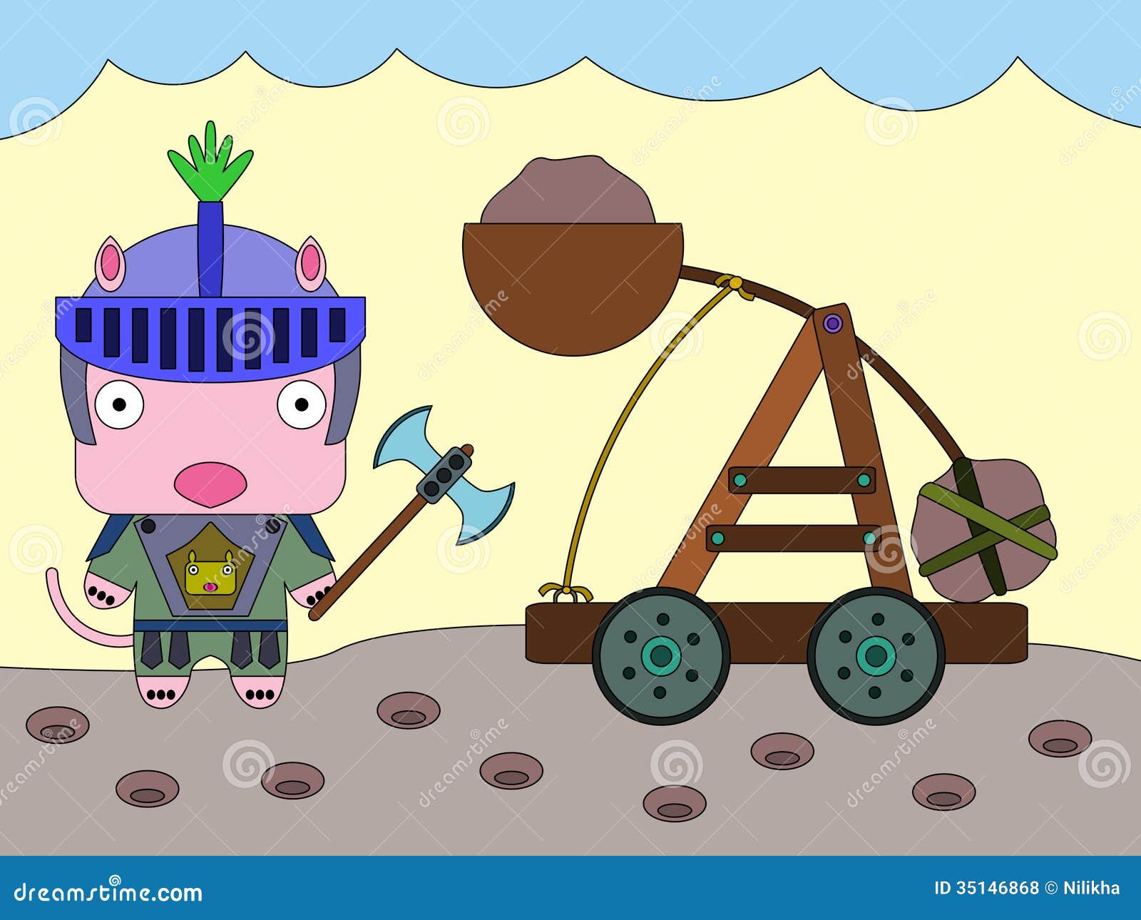 Soldier With A Catapult Stock Illustration | CartoonDealer.com #336727