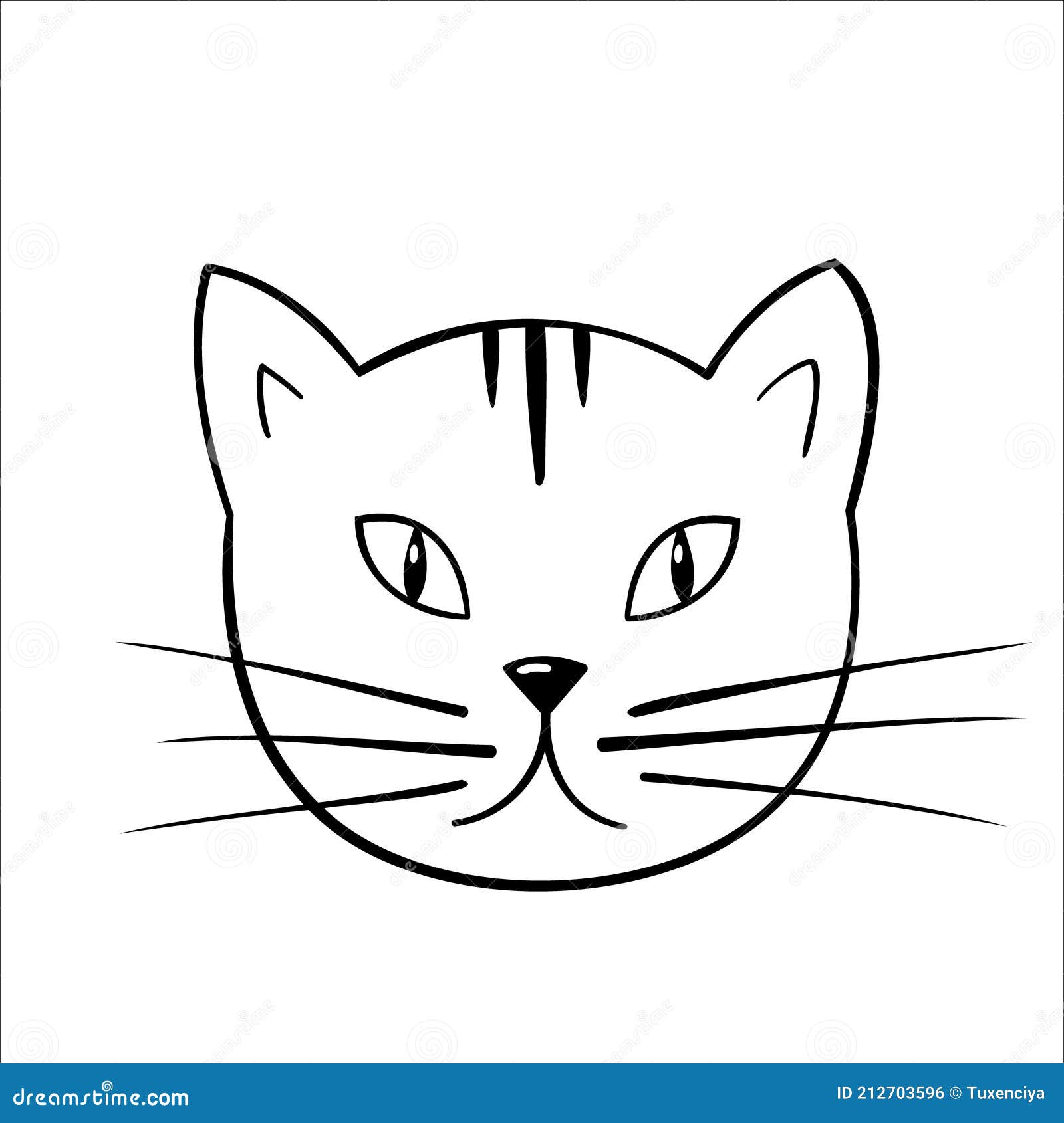 Cat Face Profile Illustration