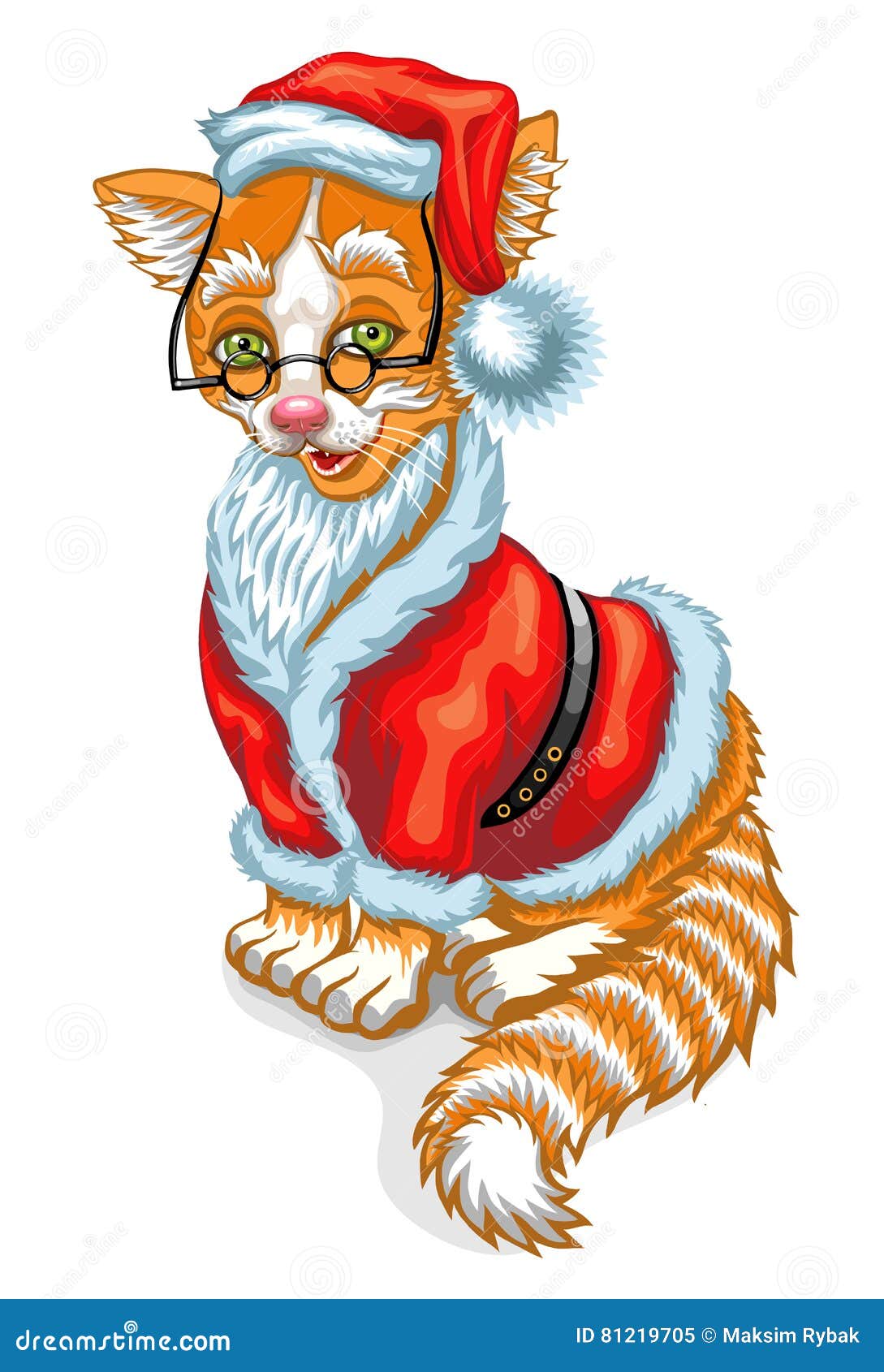 Cat Santa Claus. Christmas Illustration Stock Vector - Illustration of ...