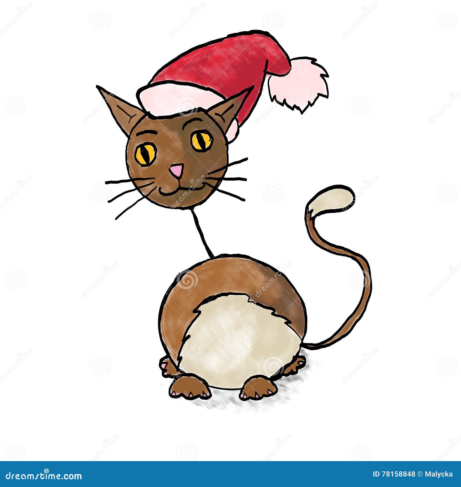 Cat santa claus stock illustration. Illustration of carnival - 78158848