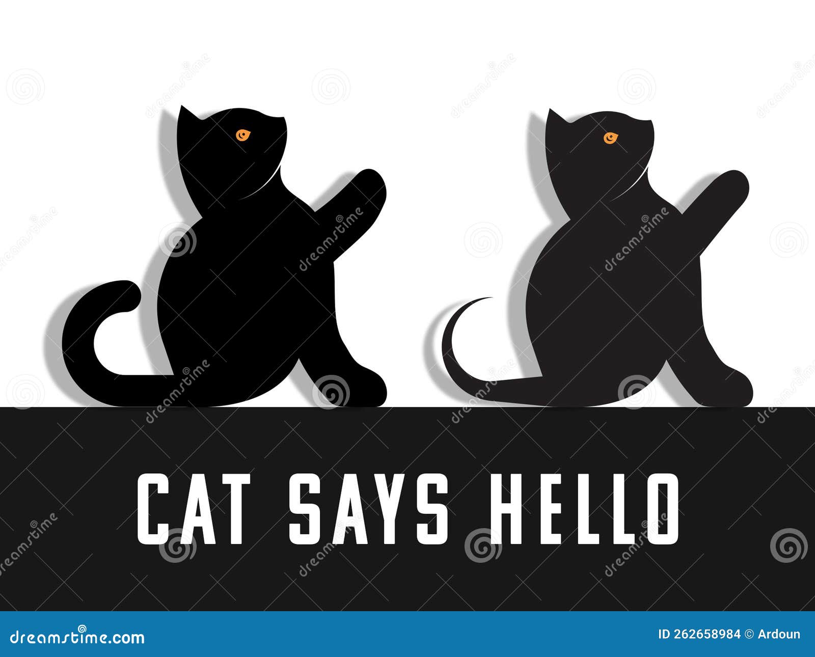 Cat Saying Hello, Cat Says Hi Stock Vector - Illustration of hello ...
