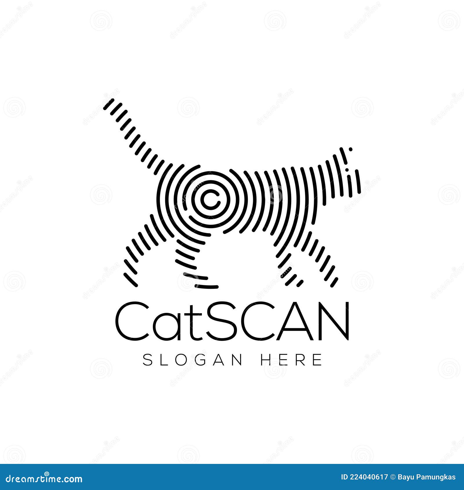 Cat Scan Technology Logo Vector Element. Animal Technology Logo ...