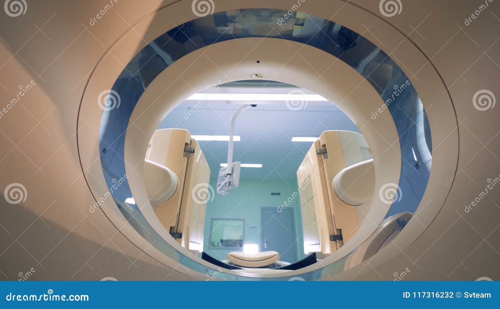 CAT-scanner on Its Elements Getting Adjusted. an Empty MRI CT PET ...