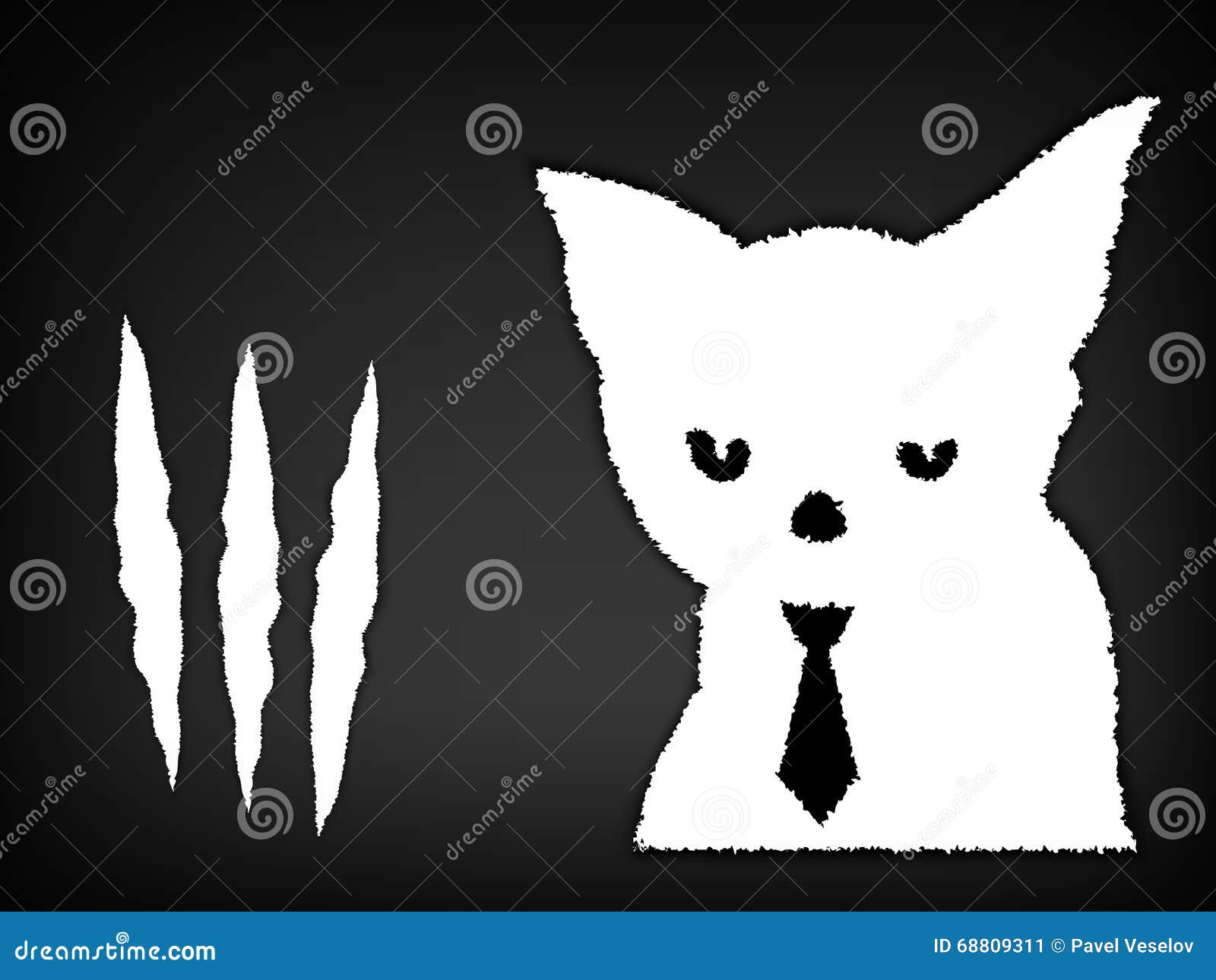 Cat Scratches and Torn Paper Stock Vector - Illustration of black ...