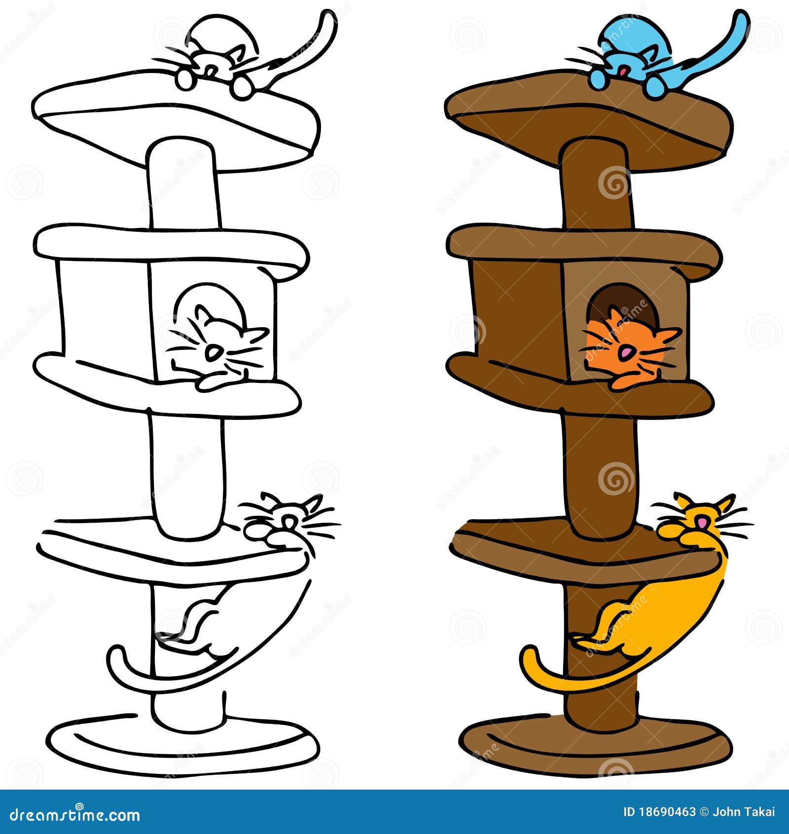 Cat Scratching Post stock vector. Illustration of clip - 18690463