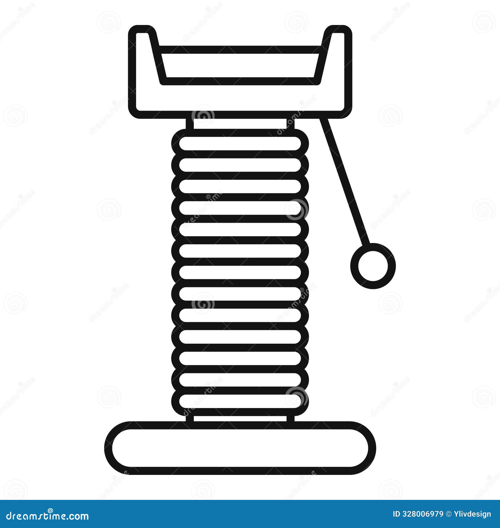 Cat Scratching Post with Hanging Ball Line Art Icon Stock Vector ...