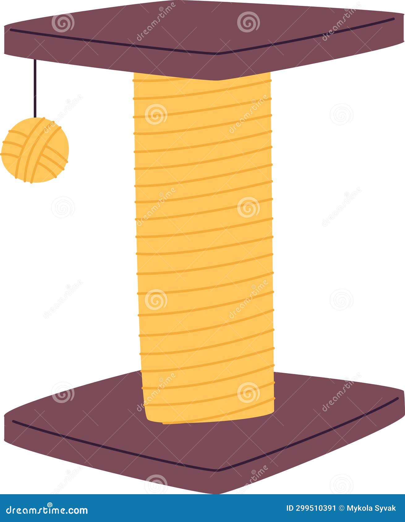Cat Scratching Post stock illustration. Illustration of feline - 299510391