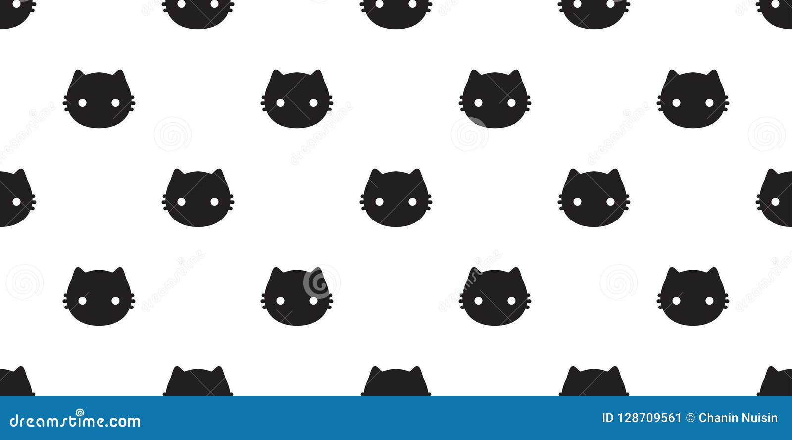 Cat Seamless Pattern Vector Halloween Kitten Calico Tile Background ...