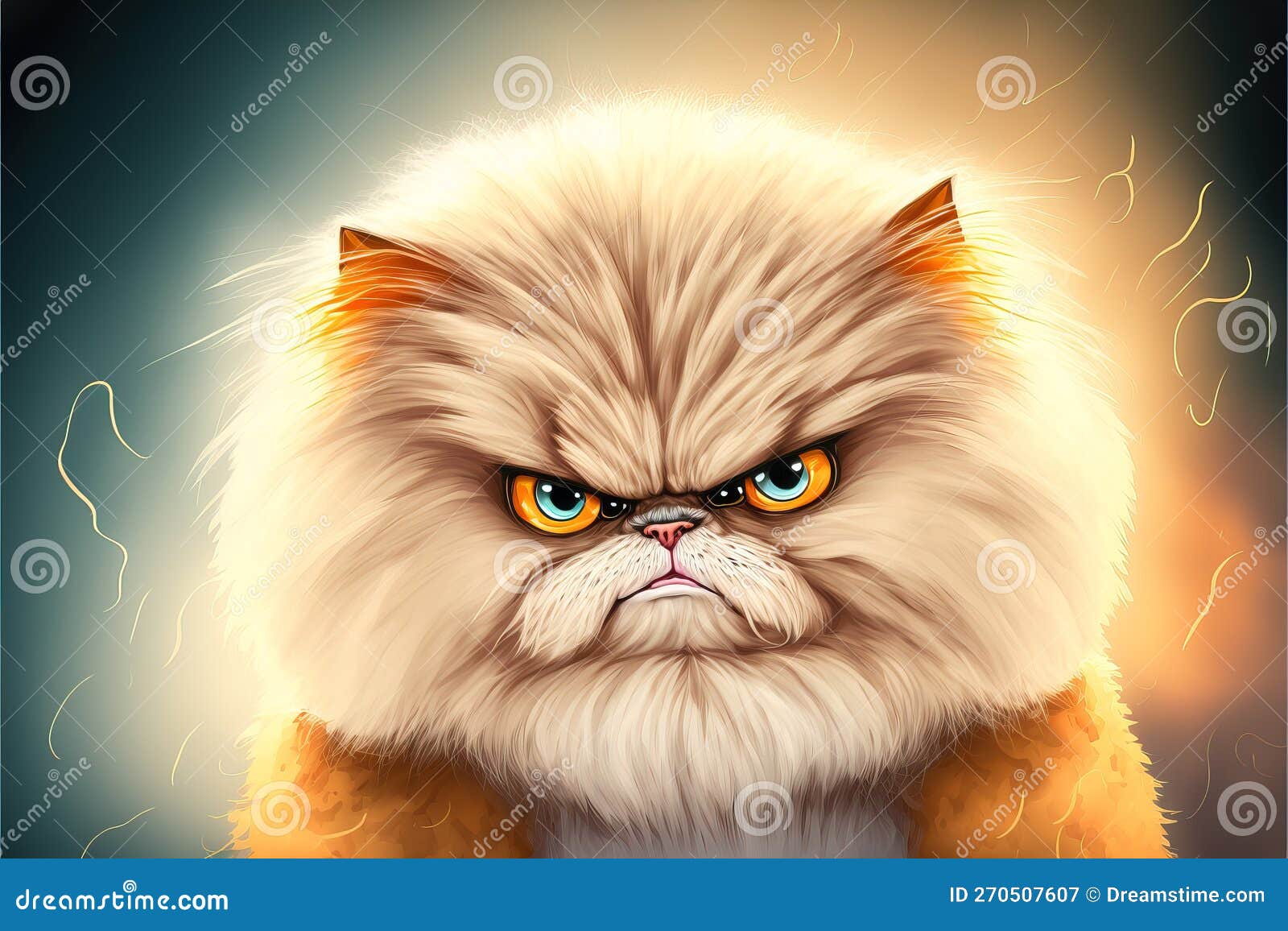 A Cat with a Serious Look on Its Face and Eyes Stock Illustration ...