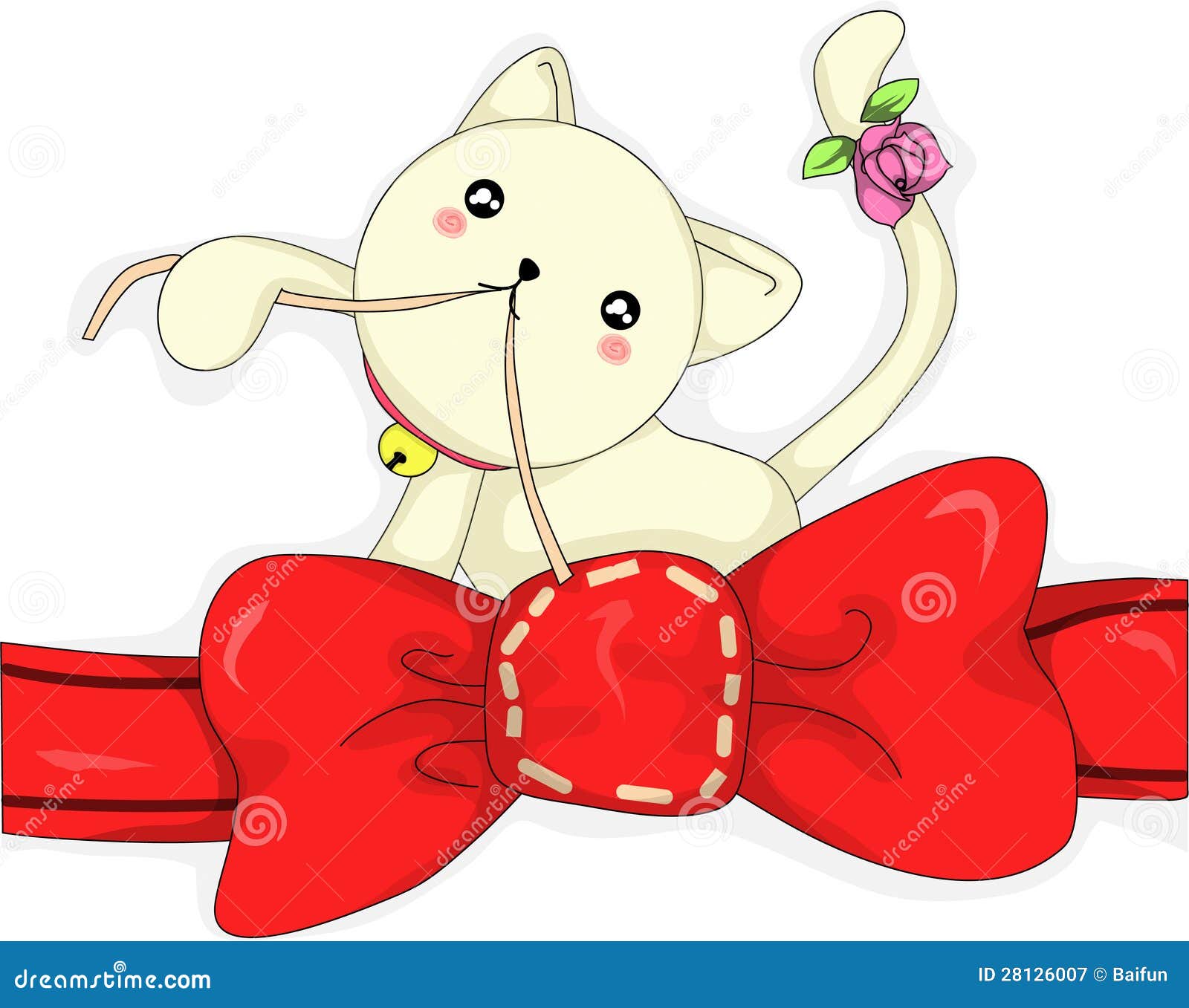 Cat Sew Ribbon stock vector. Illustration of rose, ribbon - 28126007